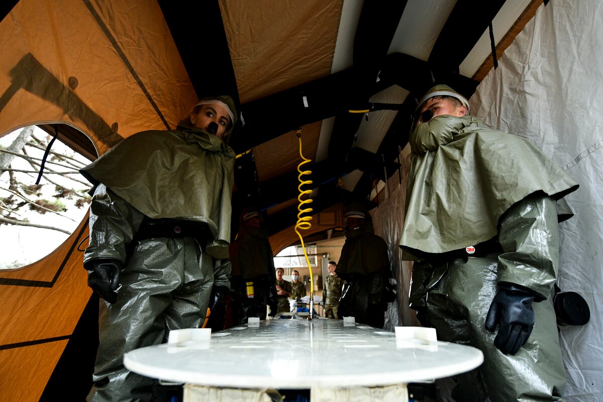 Wolf Pack medics assemble decon shelter systems > Kunsan Air Base ...