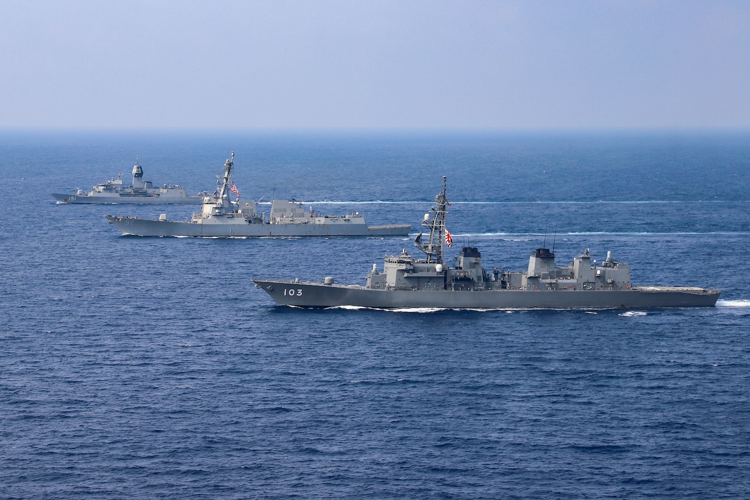 U.S., Japan, Australia Conduct Trilateral Naval Training in South China ...
