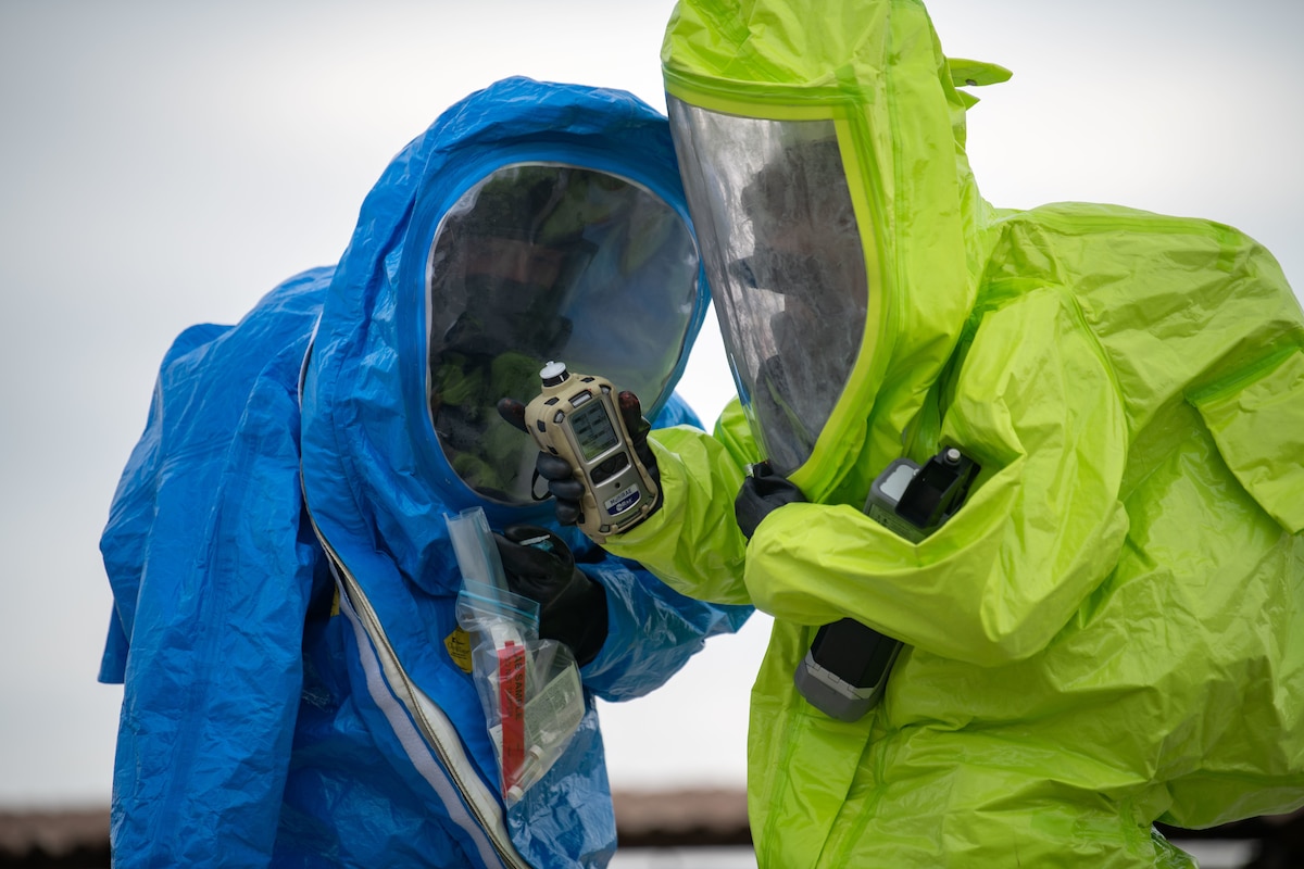 Suit up, scrub down: EM tackles decon training > 7th Air Force ...