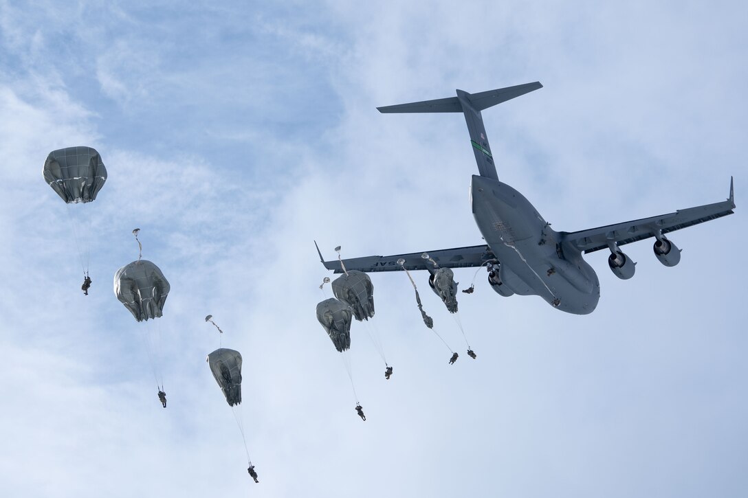 Air Force and Army conduct airborne operations