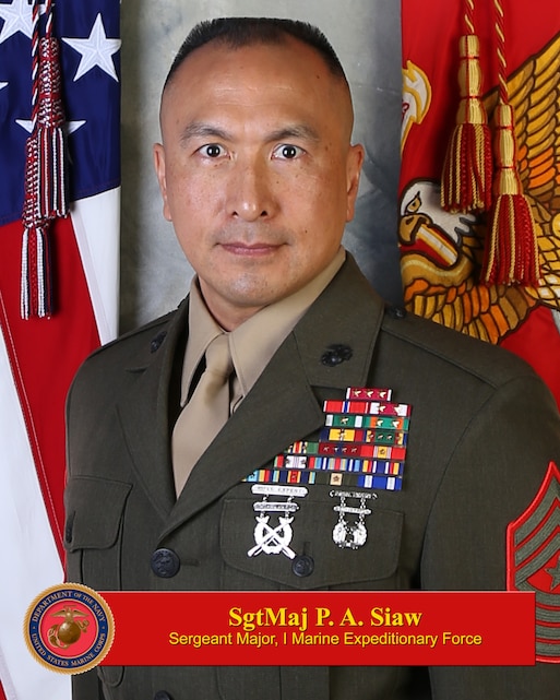 Sgt. Maj. P. A. Siaw > I Marine Expeditionary Force > Biography