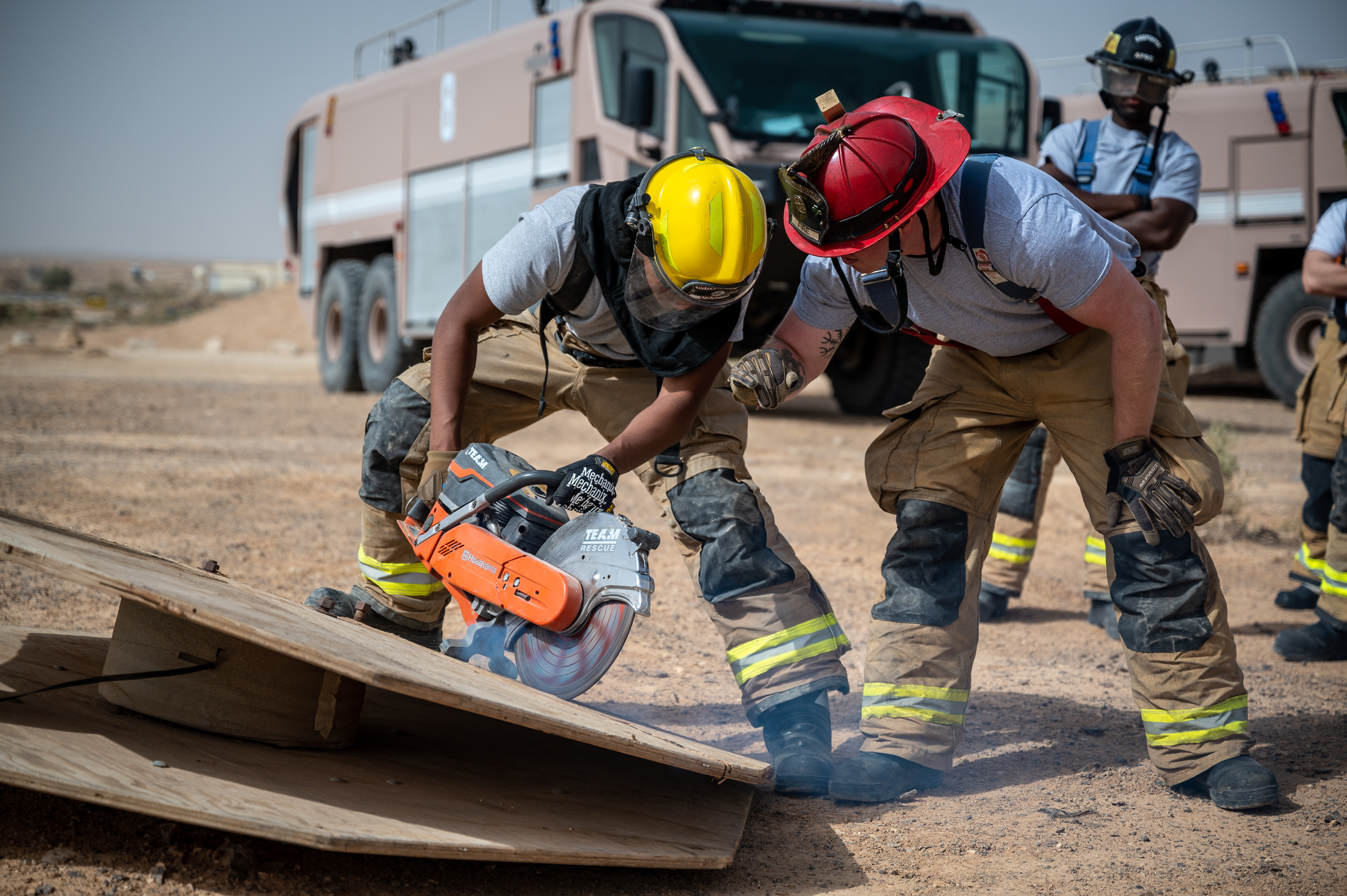332d ECES firefighters perform live-fire flashover training