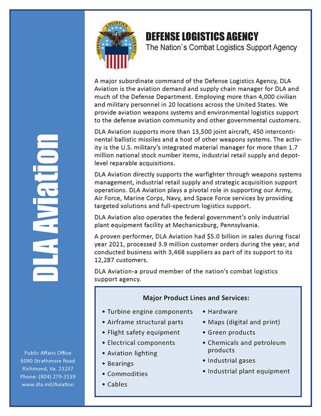 DLA Aviation Fact Sheet