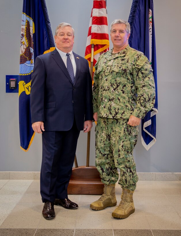 Rear Admiral Vasely greeted by Mr. Michael Durkin