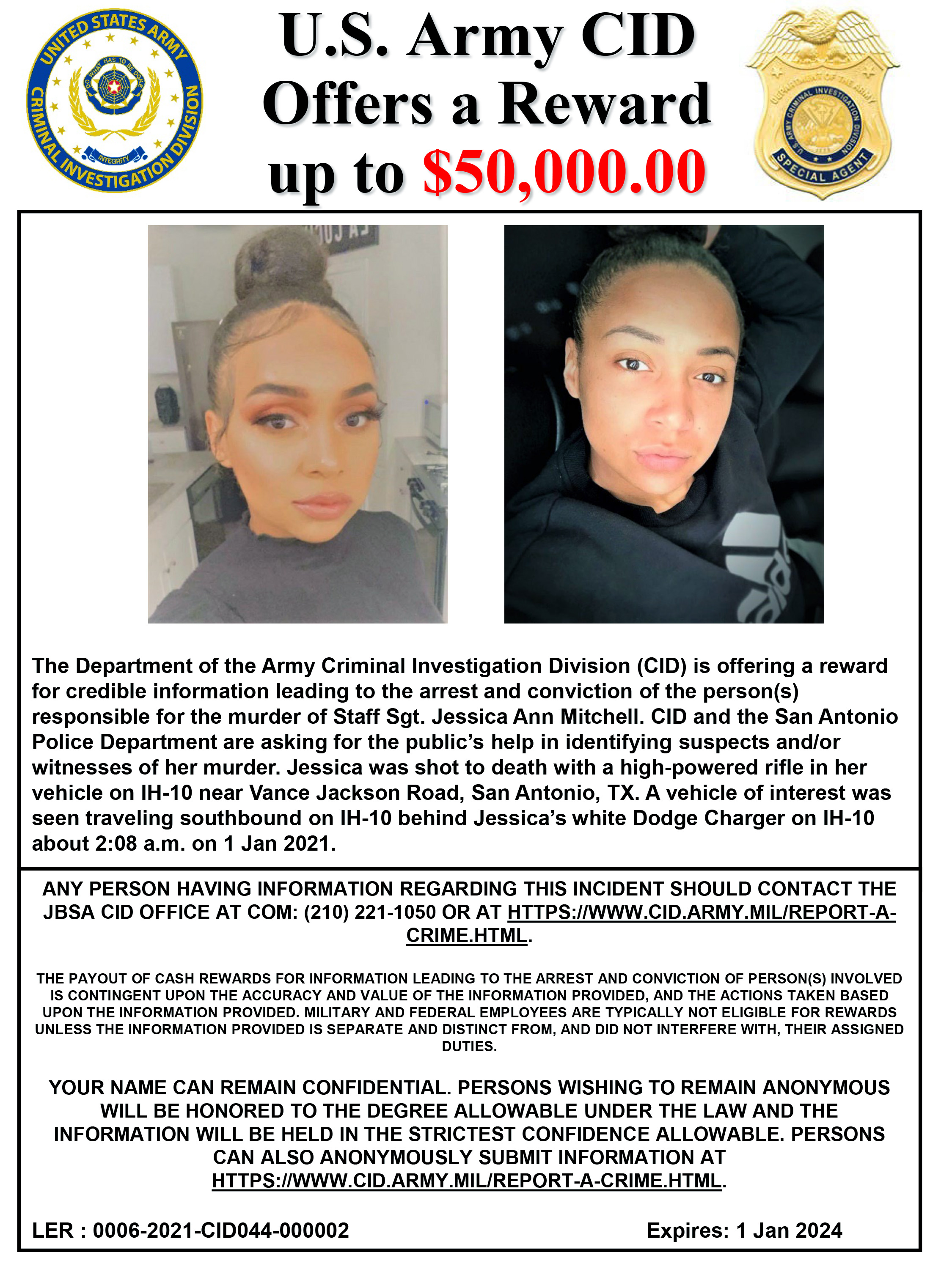 Reward increased to $50,000 for information on the murder of Staff Sgt ...