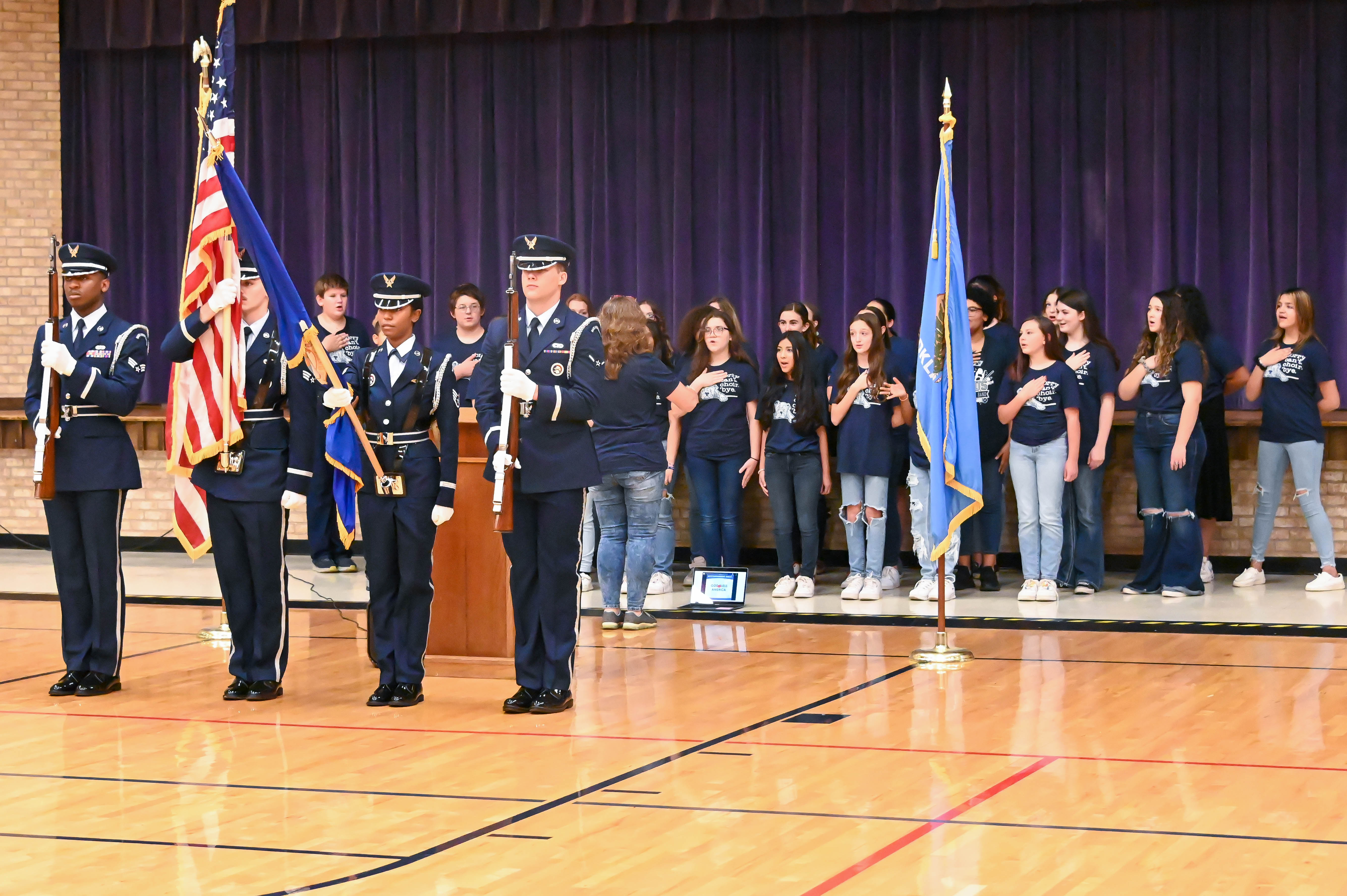 AAFB vice commander speaks at AJHS for Veterans Day