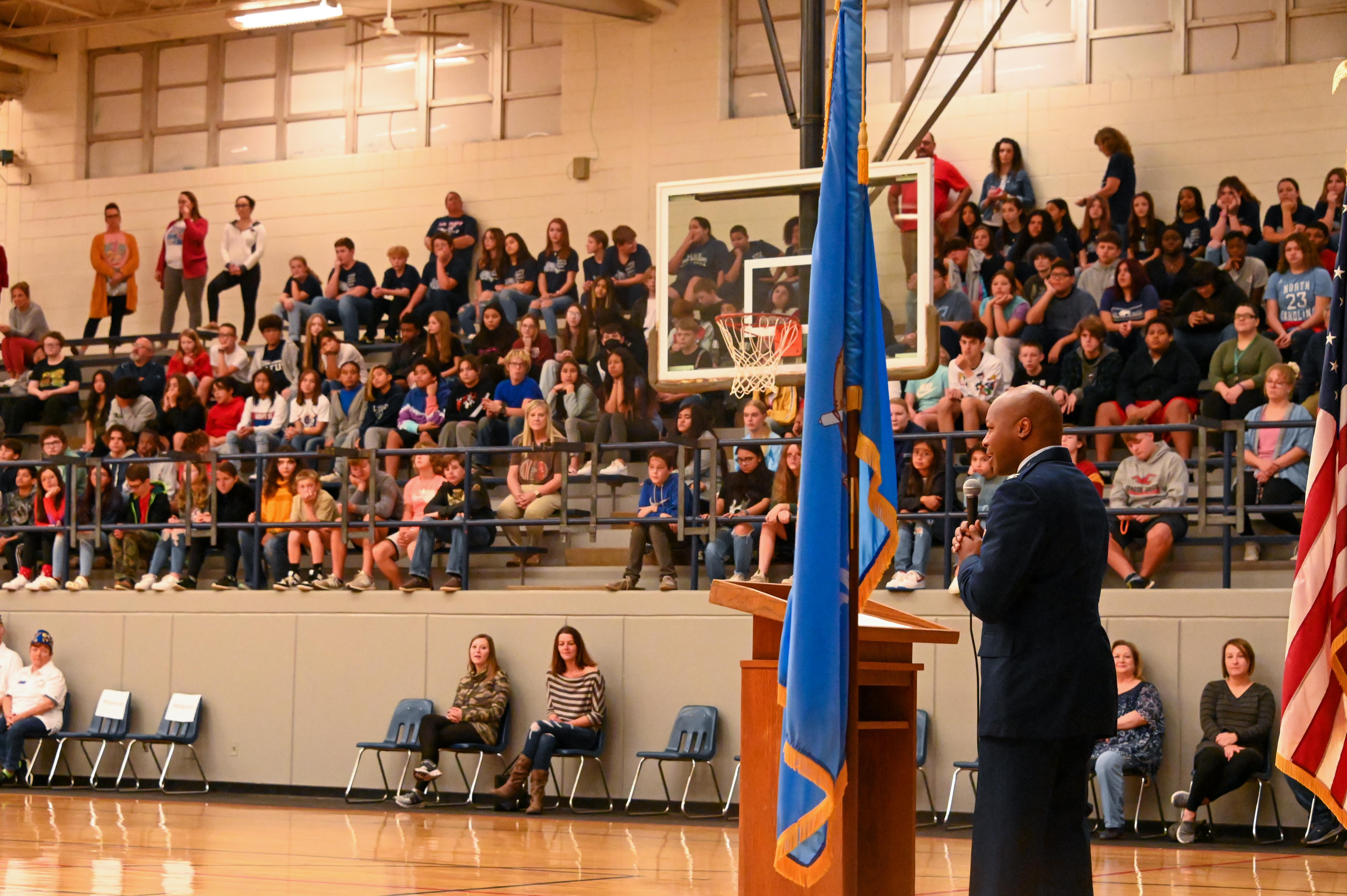 AAFB vice commander speaks at AJHS for Veterans Day