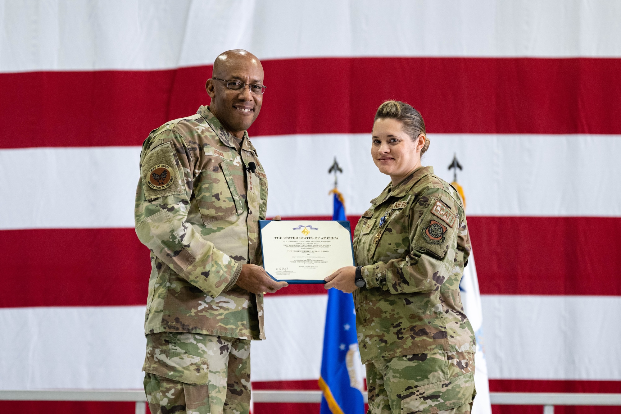 CSAF presents Distinguished Flying Cross to Airman for heroic efforts ...