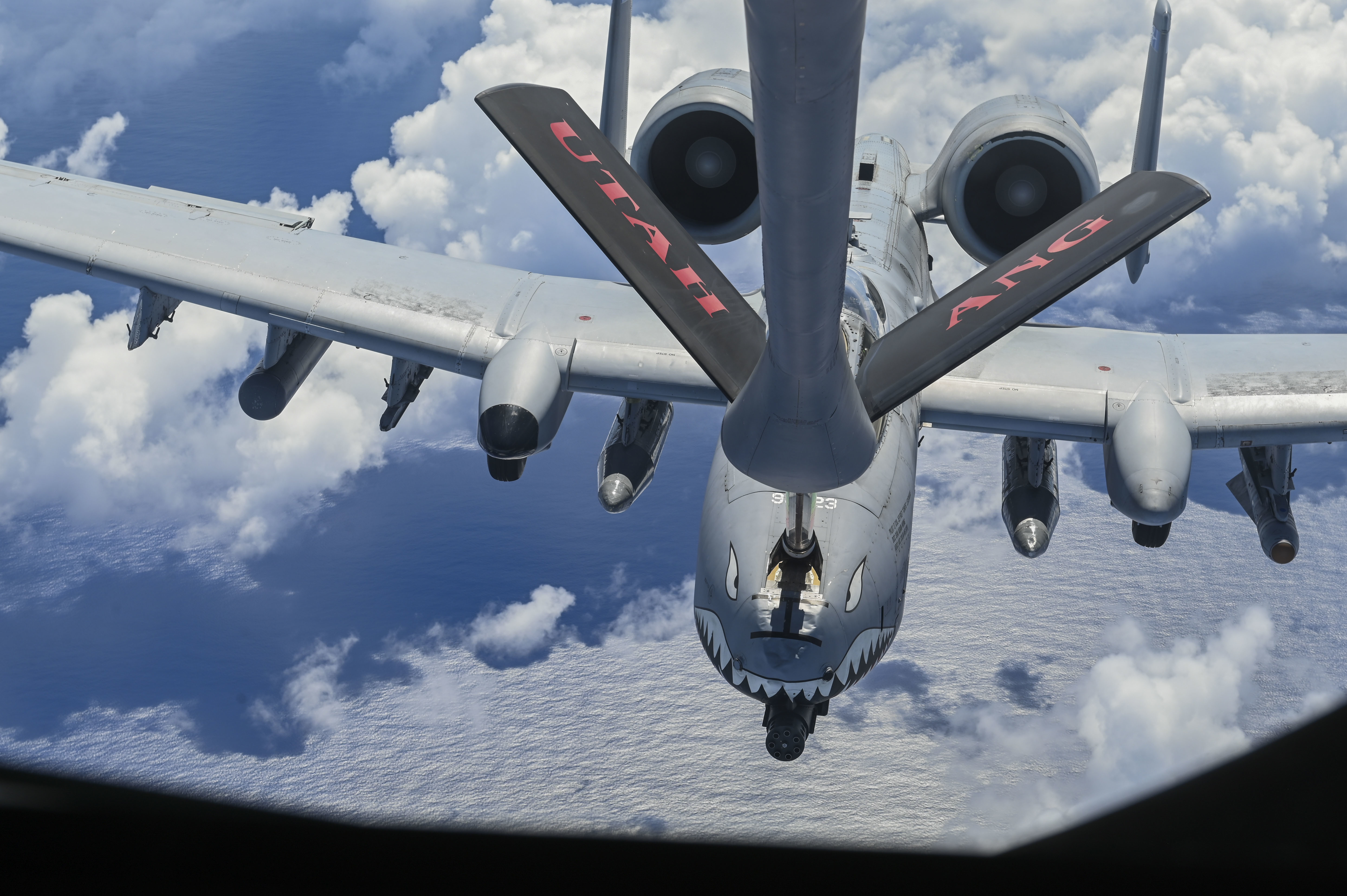 506 EARS aerial refuels Moody A-10C Thunderbolt II over Pacific Ocean ...