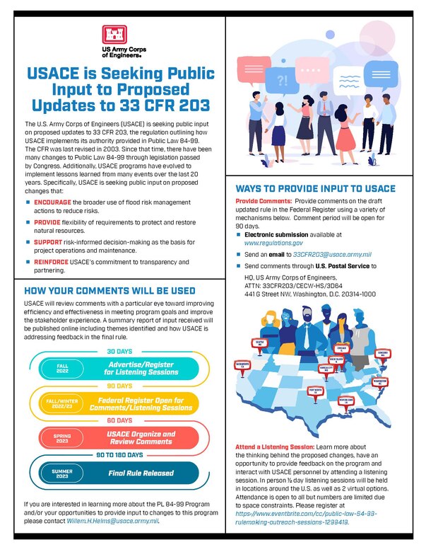 USACE seeking public input on proposed updates to Public Law 84-99 ...