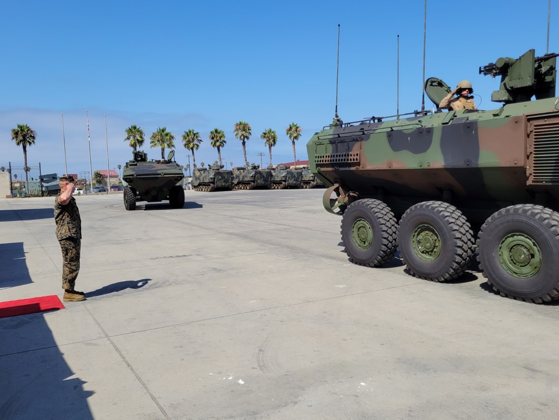 SgtMaj Earl Budd executes his final commands as the Assault Amphibian ...