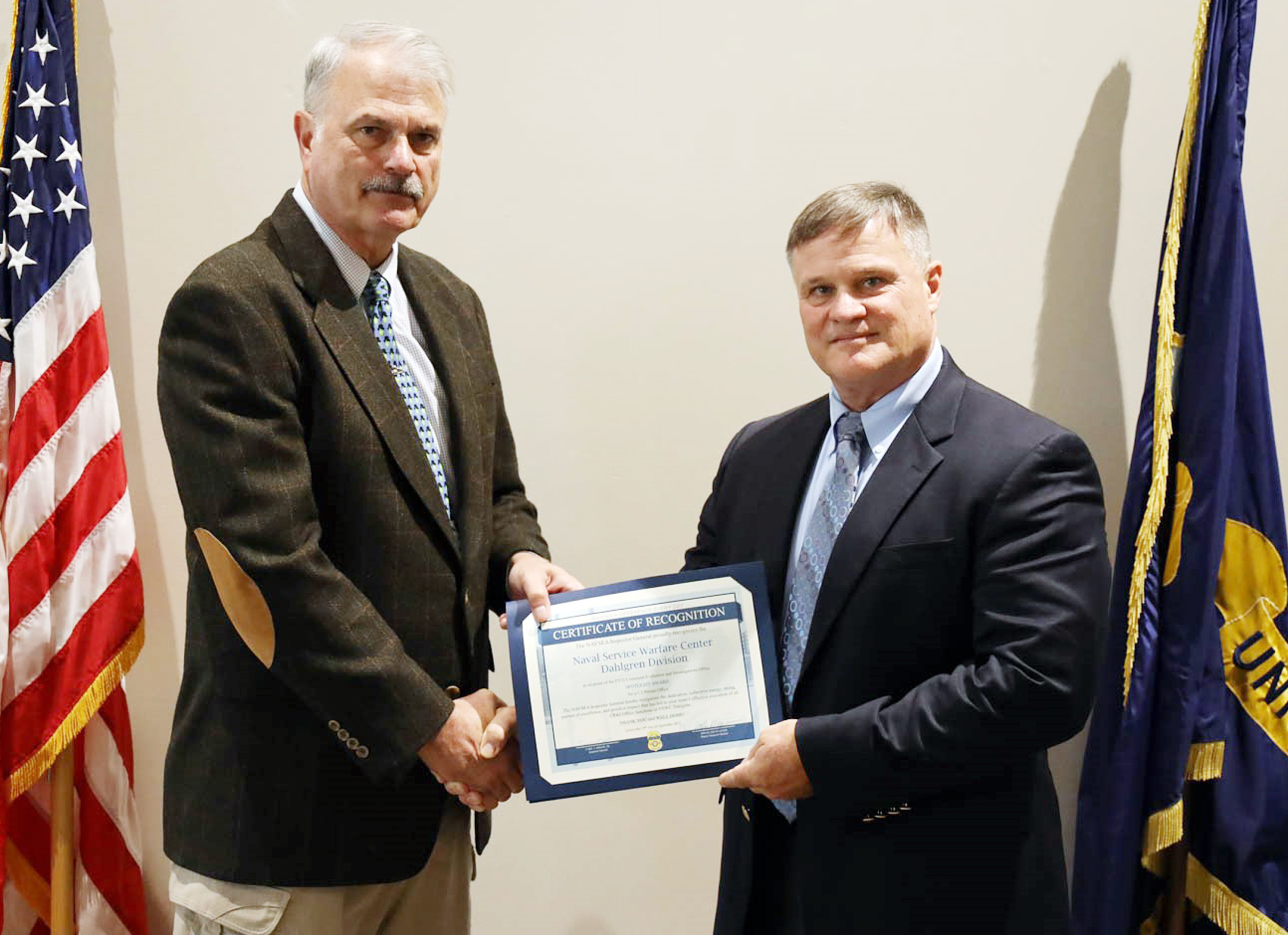 Robert Longworth Accepts NAVSEA IG’s CR&I Office Spotlight Award Small ...