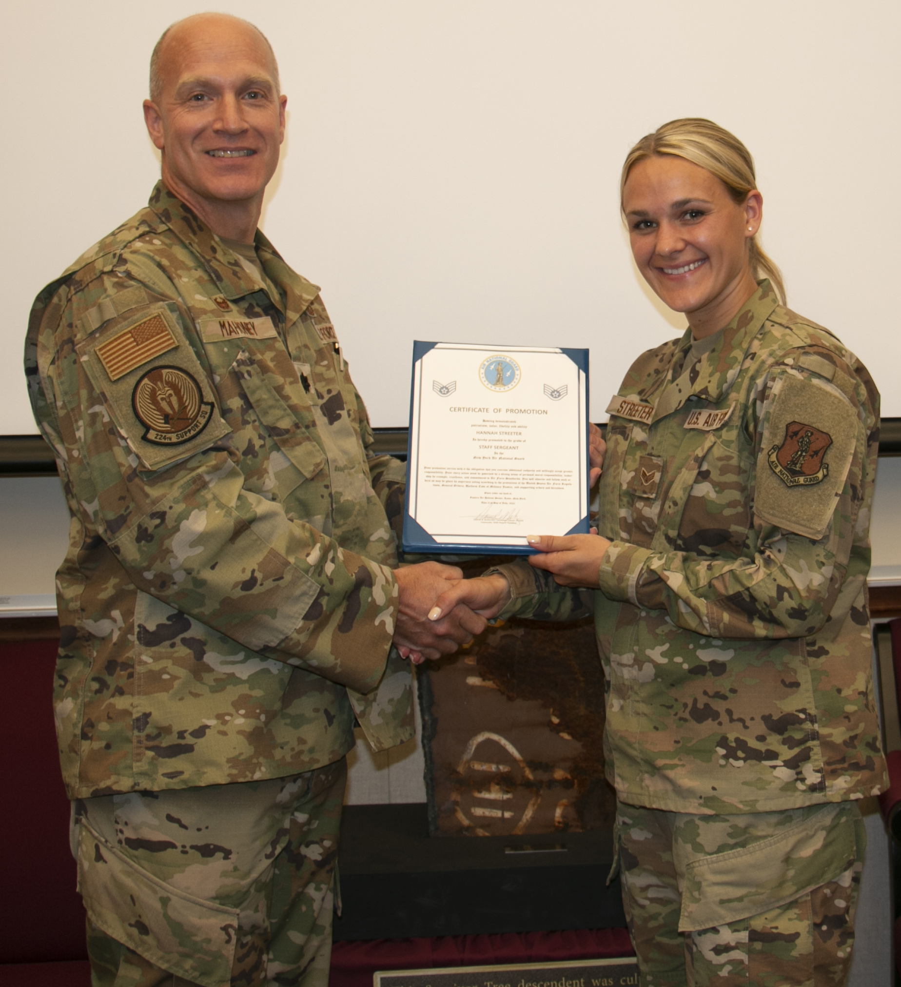Streeter promoted to staff sergeant