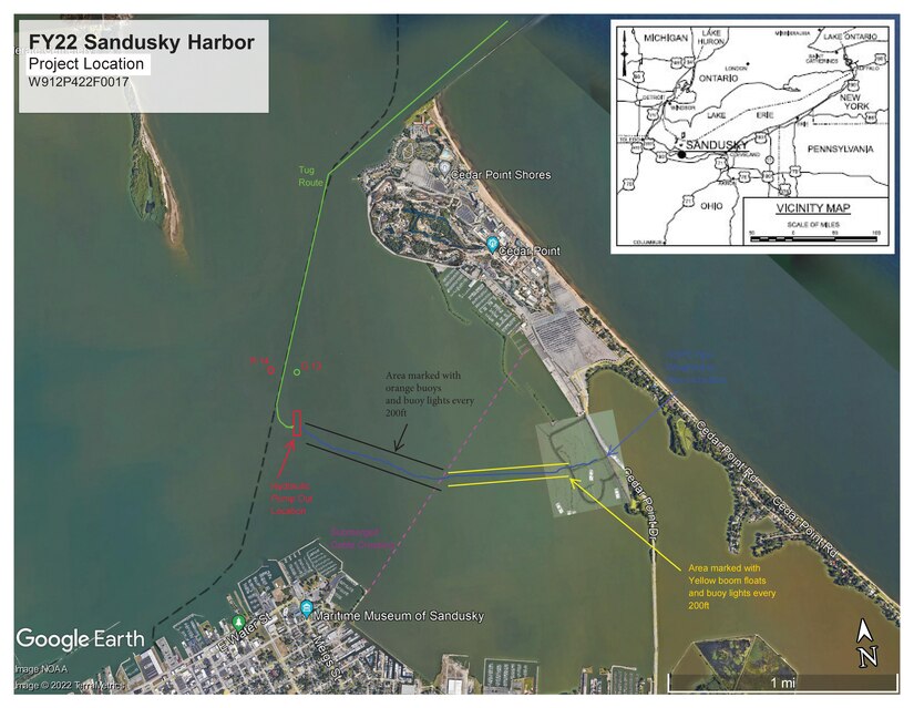 NOTICE TO BOATERS: Sandusky Harbor Dredging Sediment Pipeline Location ...