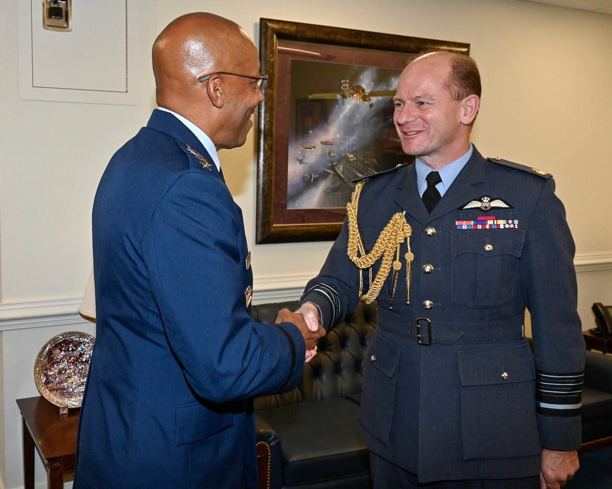 CSAF Brown meets British ACM Wigston > Secretary of the Air Force ...