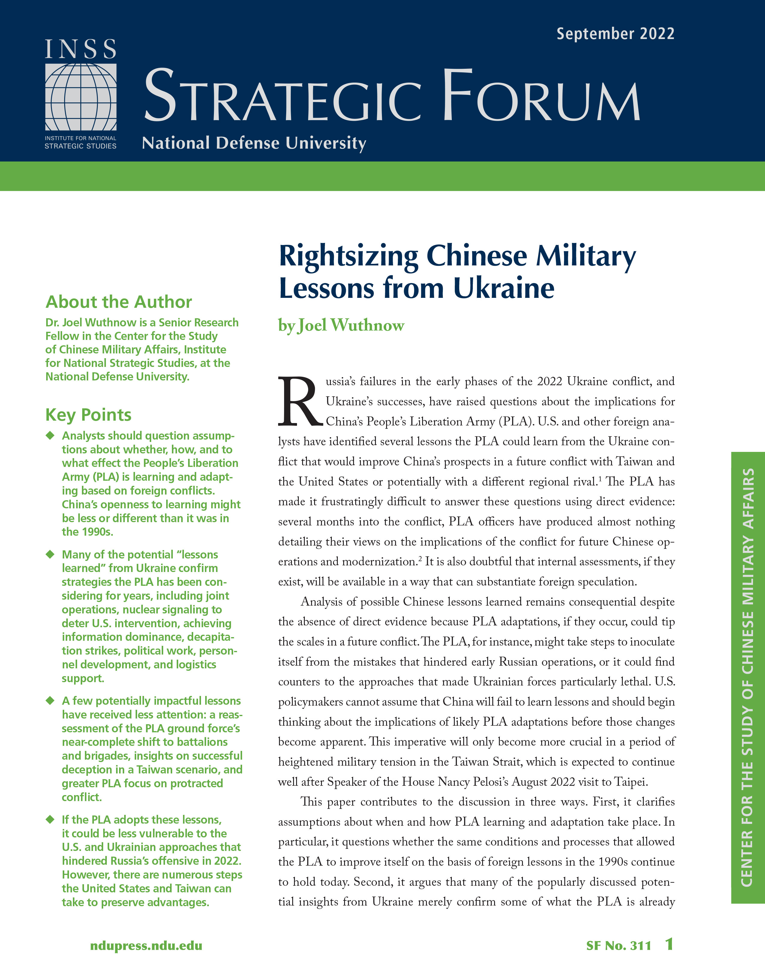 Rightsizing Chinese Military Lessons from Ukraine > Institute for ...