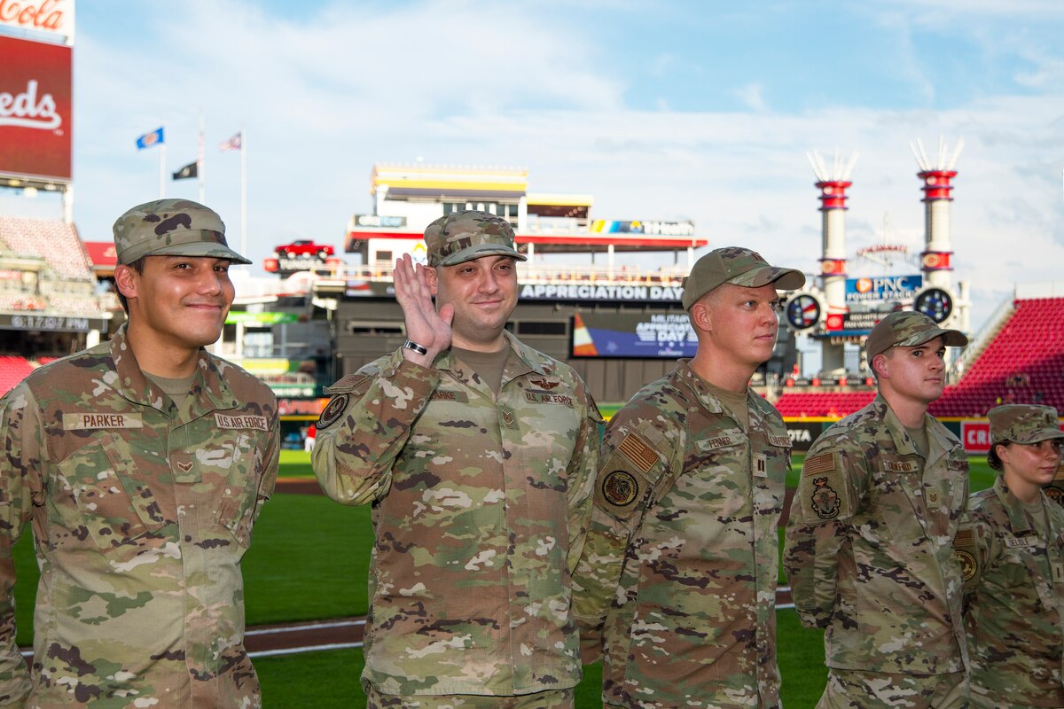 Wright-Patt Airmen honored at Reds Military Appreciation Night > Wright-Patterson AFB > Article ...