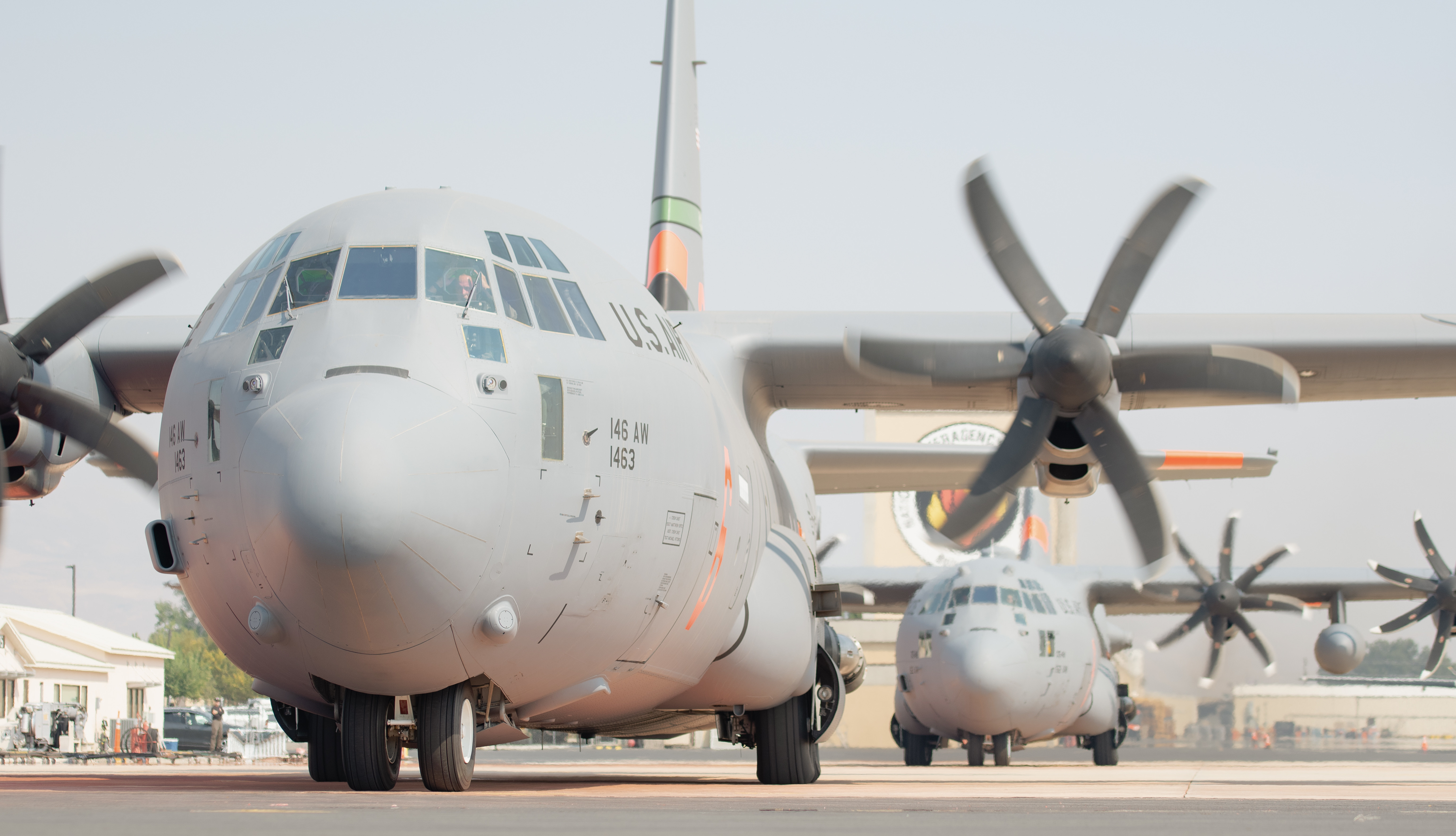 MAFFS-enabled C-130 aircraft assisting fire suppression efforts in the Northwestern United ...