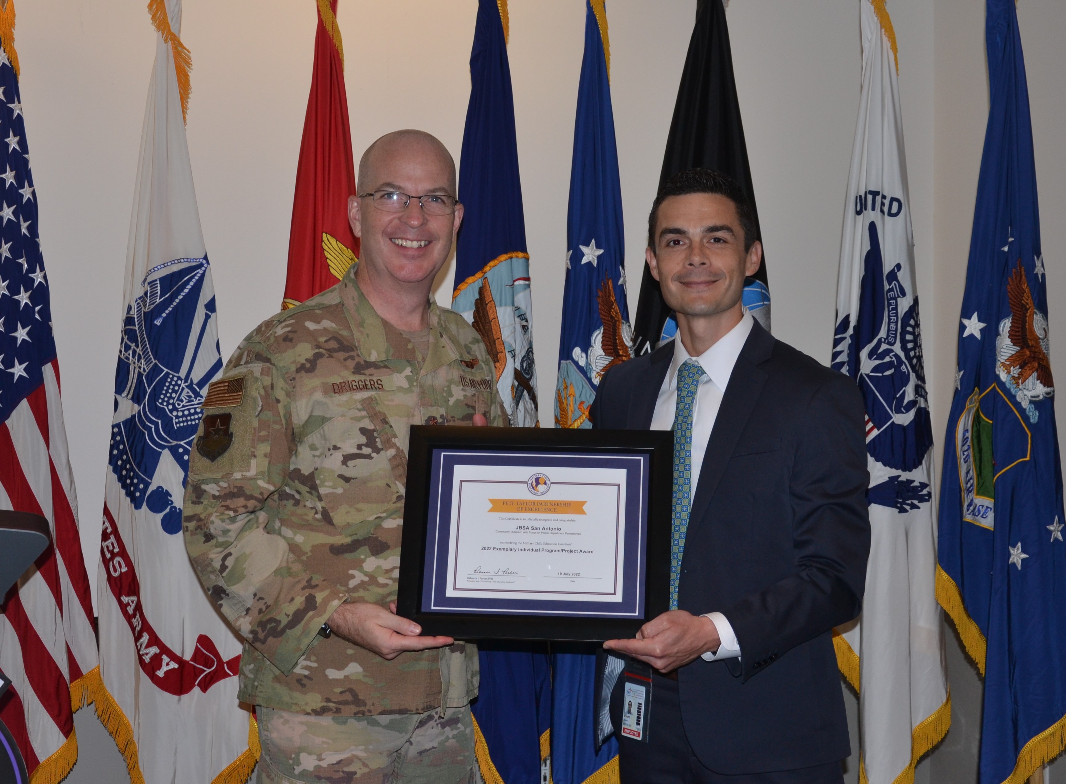 JBSA recognized for school partnerships > Joint Base San Antonio > News