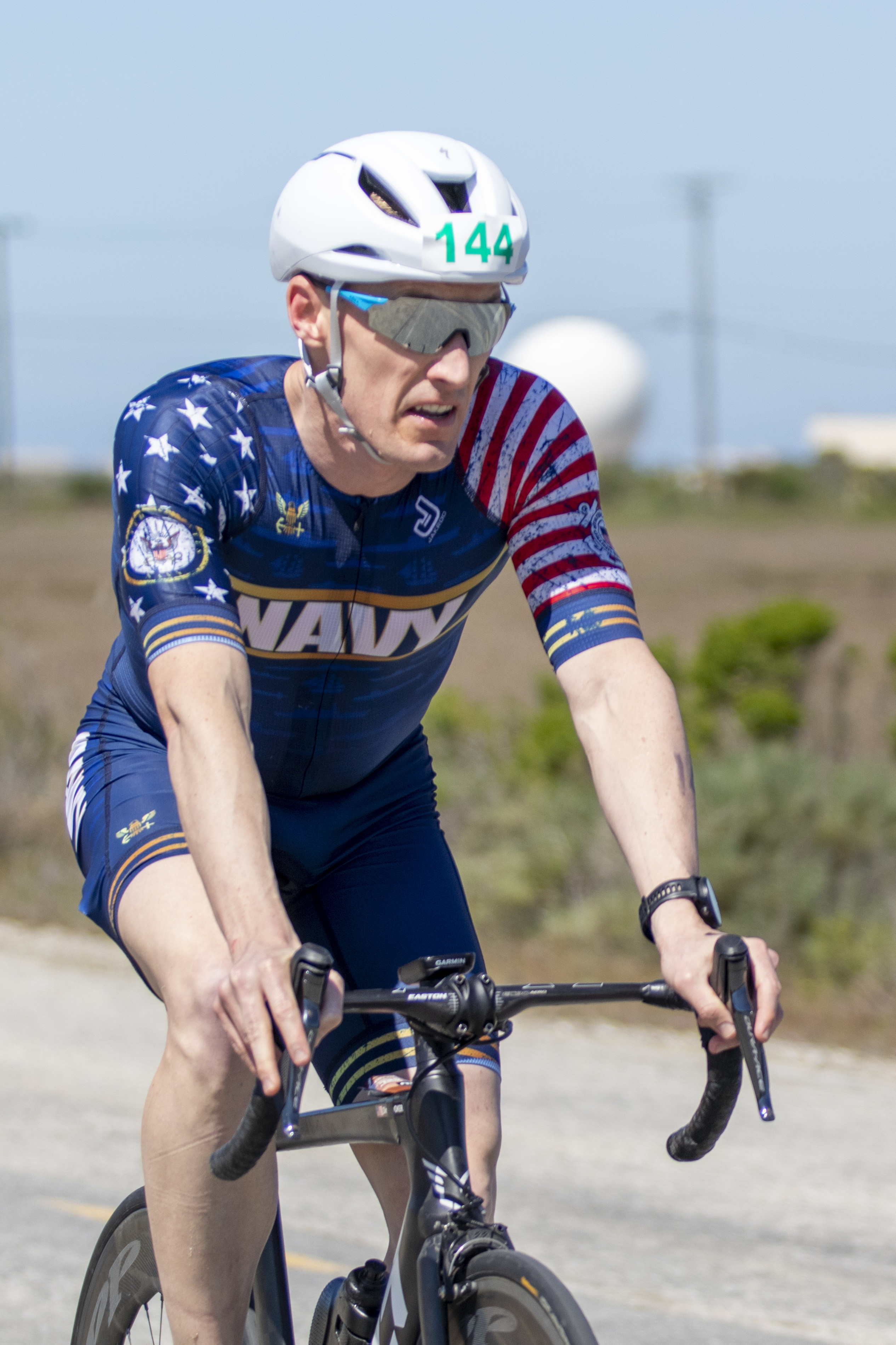 All-Navy Triathlon men’s team athlete competing during the 2023 Armed ...