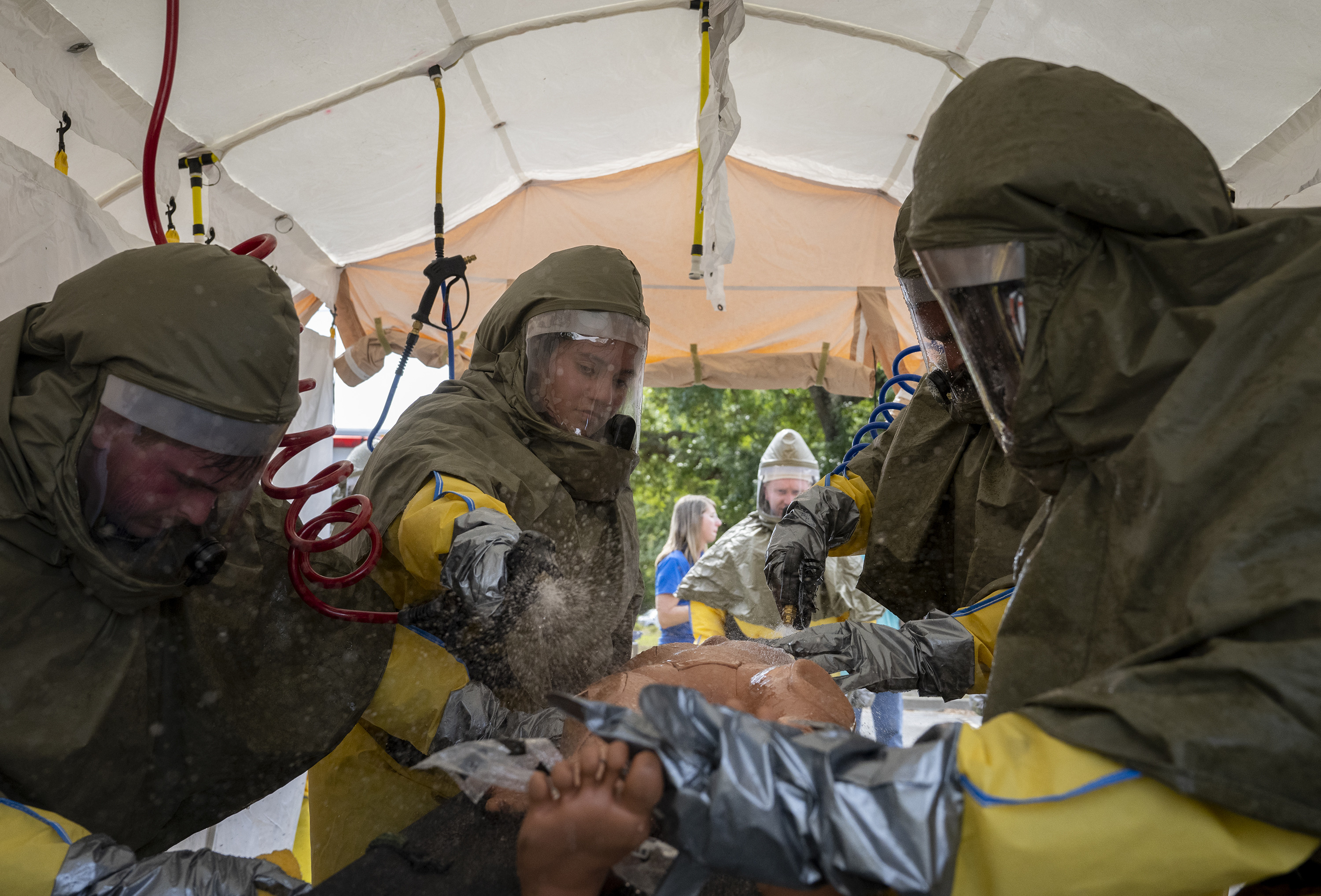 Keep it clean: medics train in decontamination exercise > Eglin Air ...
