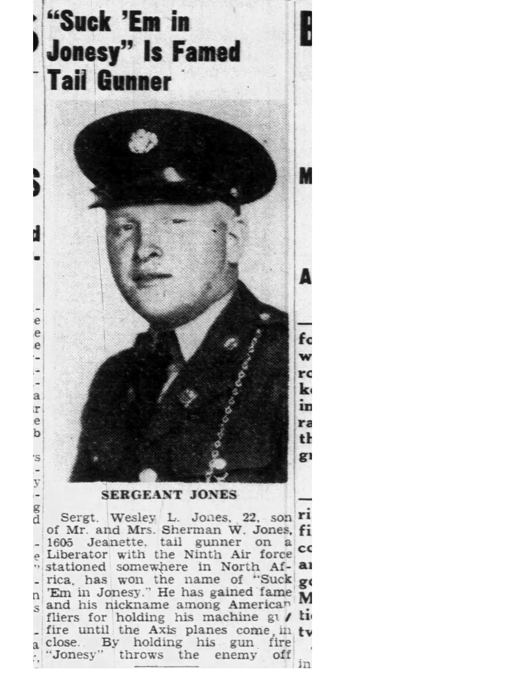 Airman Accounted For From World War II (Jones, W.) > Defense POW/MIA ...