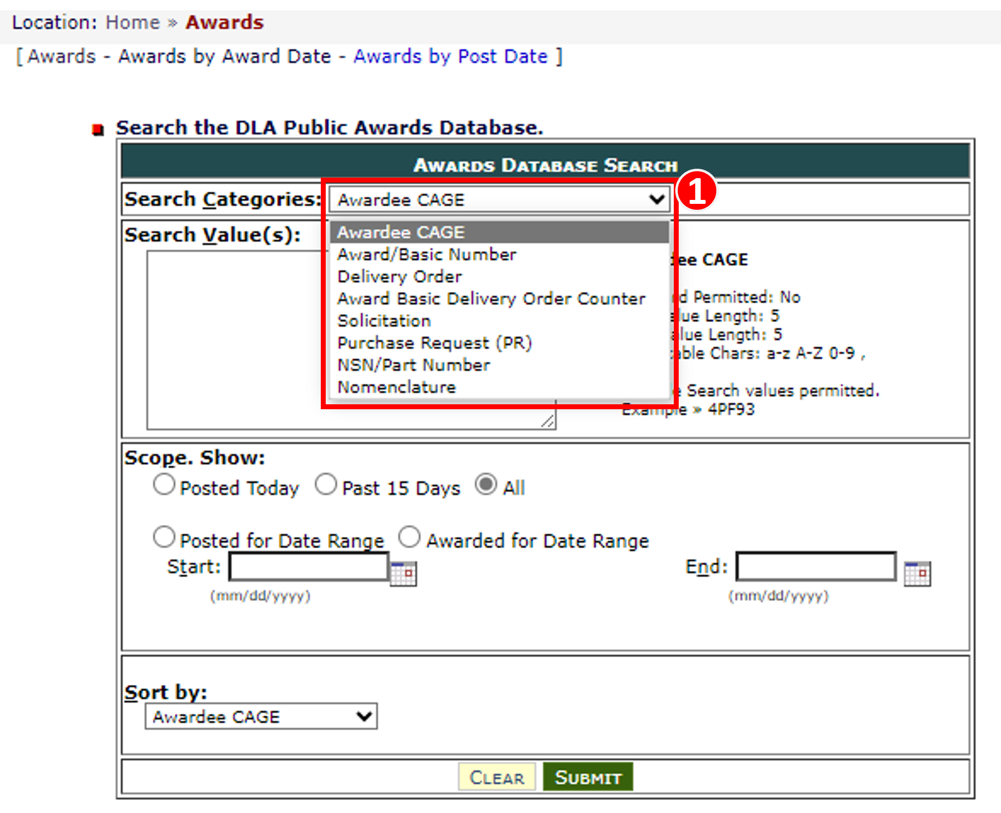 Opening a Contract/Award
