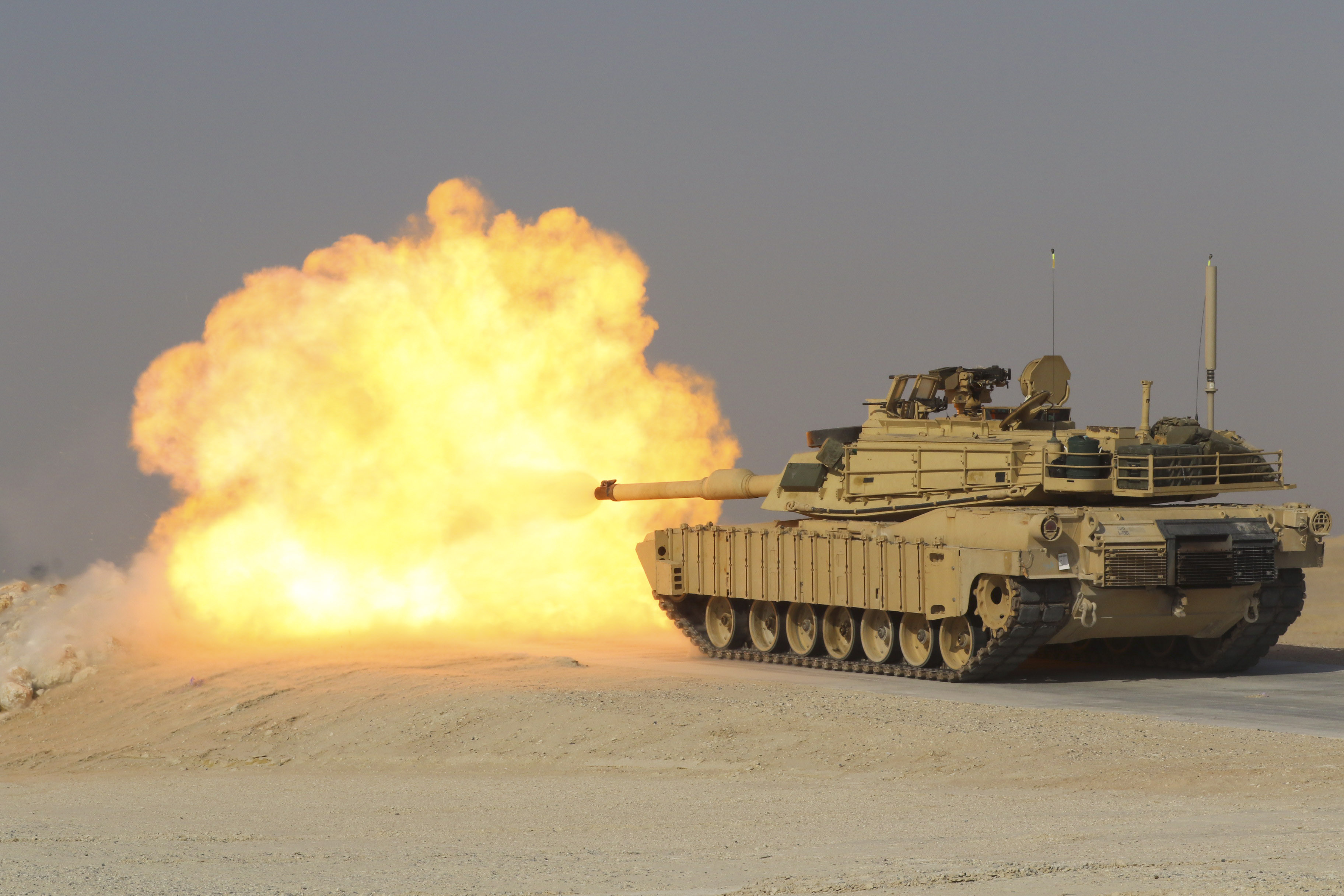 tank on fire