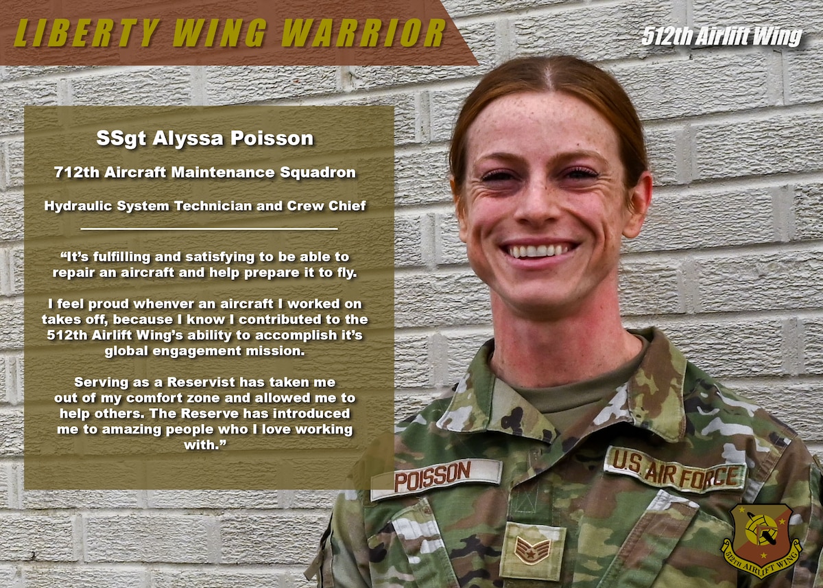 Liberty Wing Warrior: Staff Sgt. Alyssa Poisson > 512th Airlift Wing ...