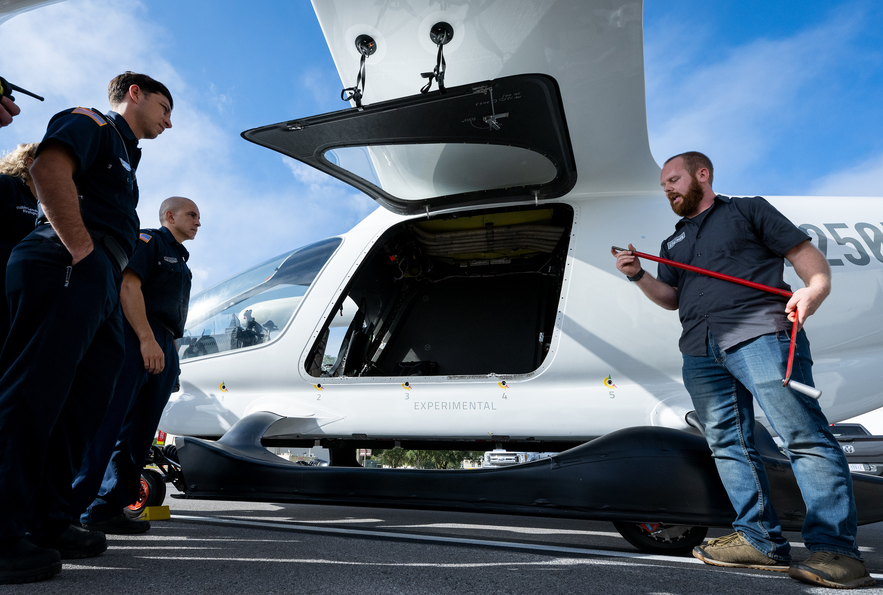 Base firefighters learn how to respond to electric aircraft accident ...