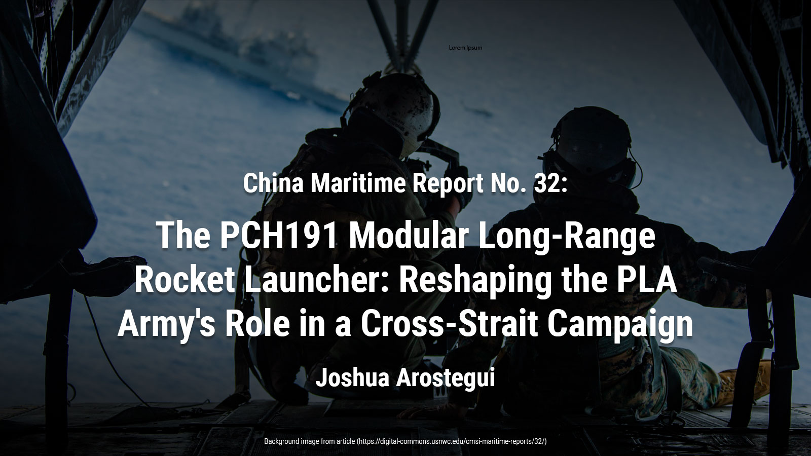 China Maritime Report No. 32: The PCH191 Modular Long-Range Rocket ...