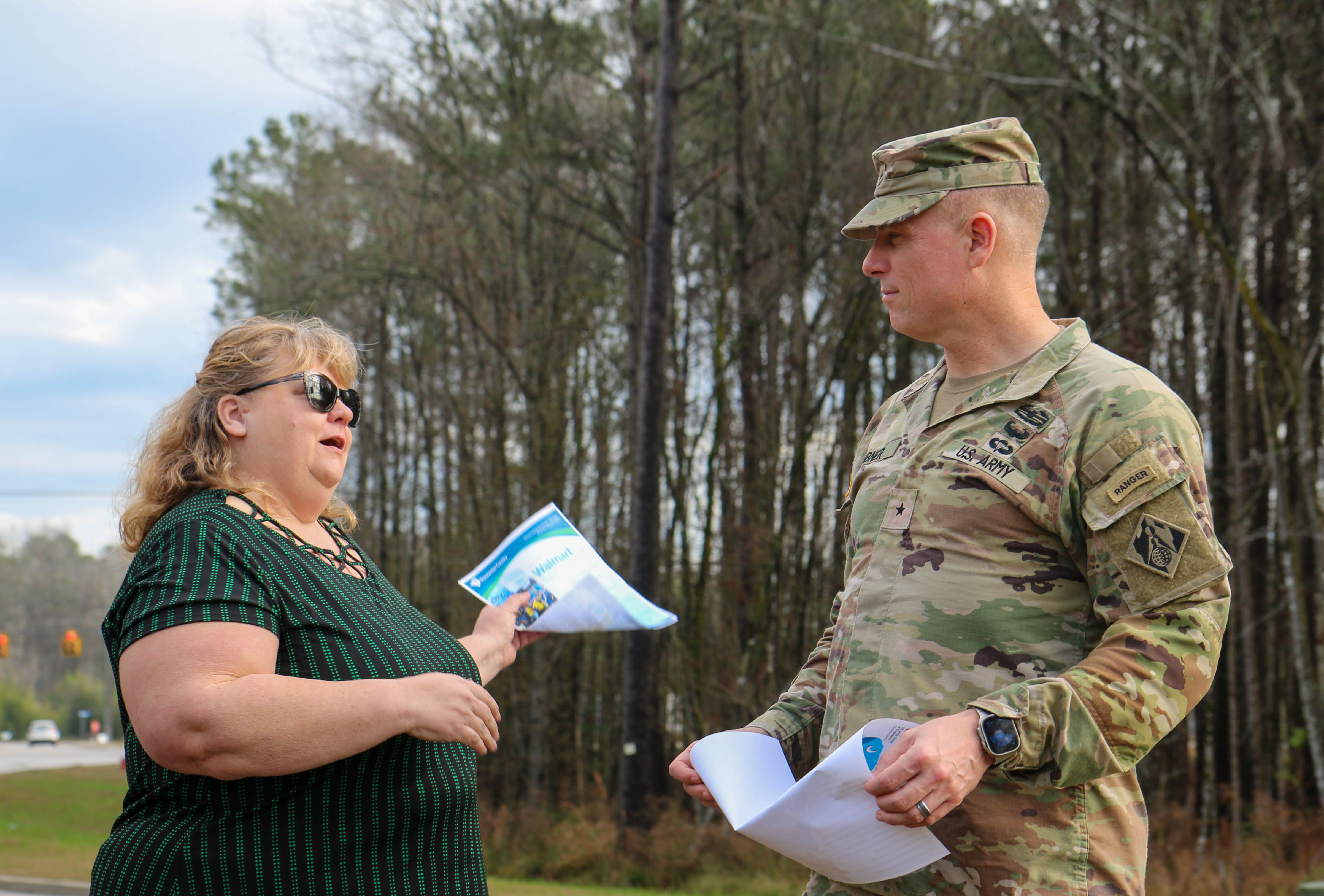 Brig. Gen. Hibner and Lt. Col. Johannes meet with members of Dor