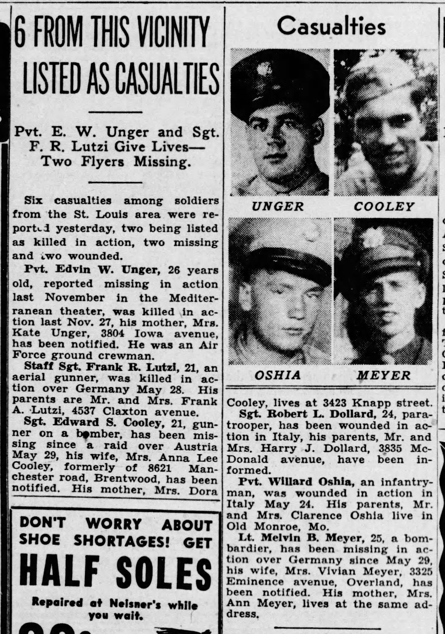 Airman Accounted For From World War II (Meyer, M.) > Defense POW/MIA ...