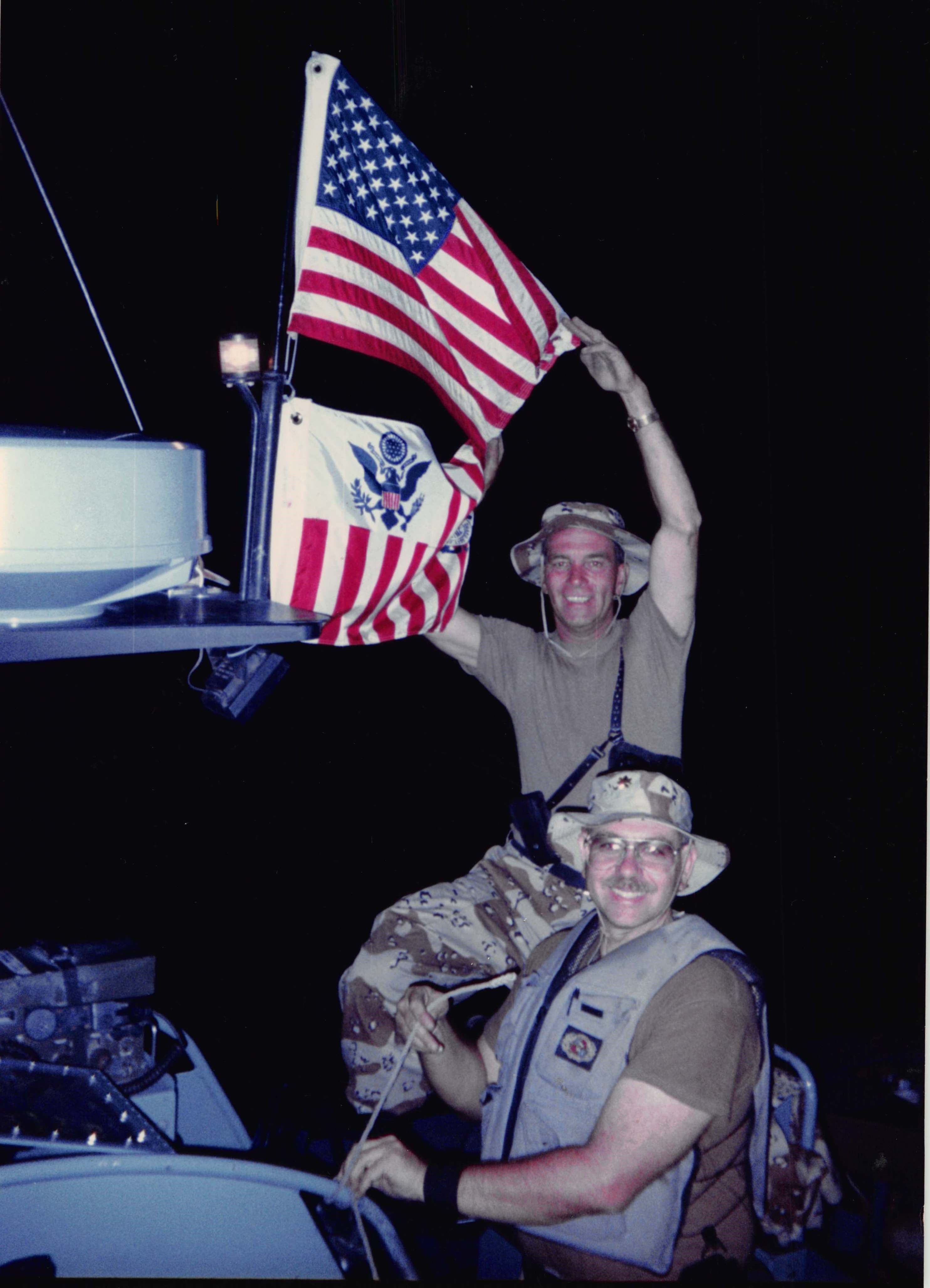 1991 - "First Flags to Fly by water in Free Kuwait!"