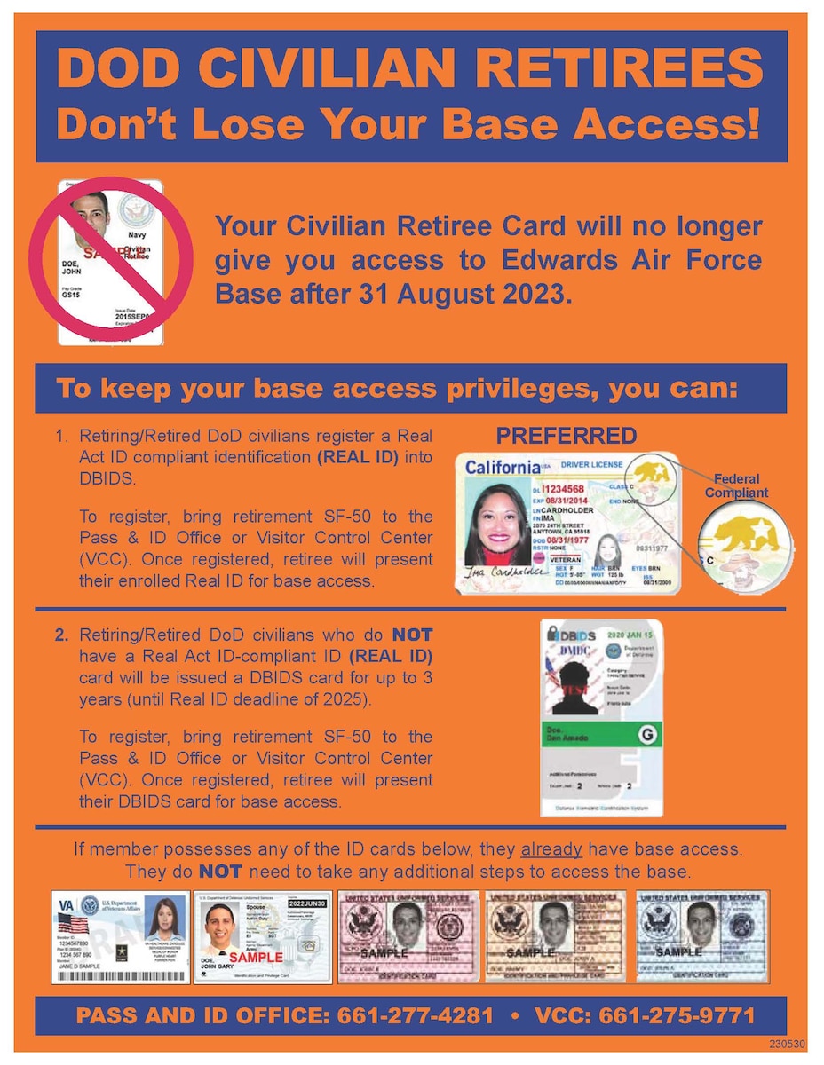 New identification requirements in place for DOD Civilian Retirees ...