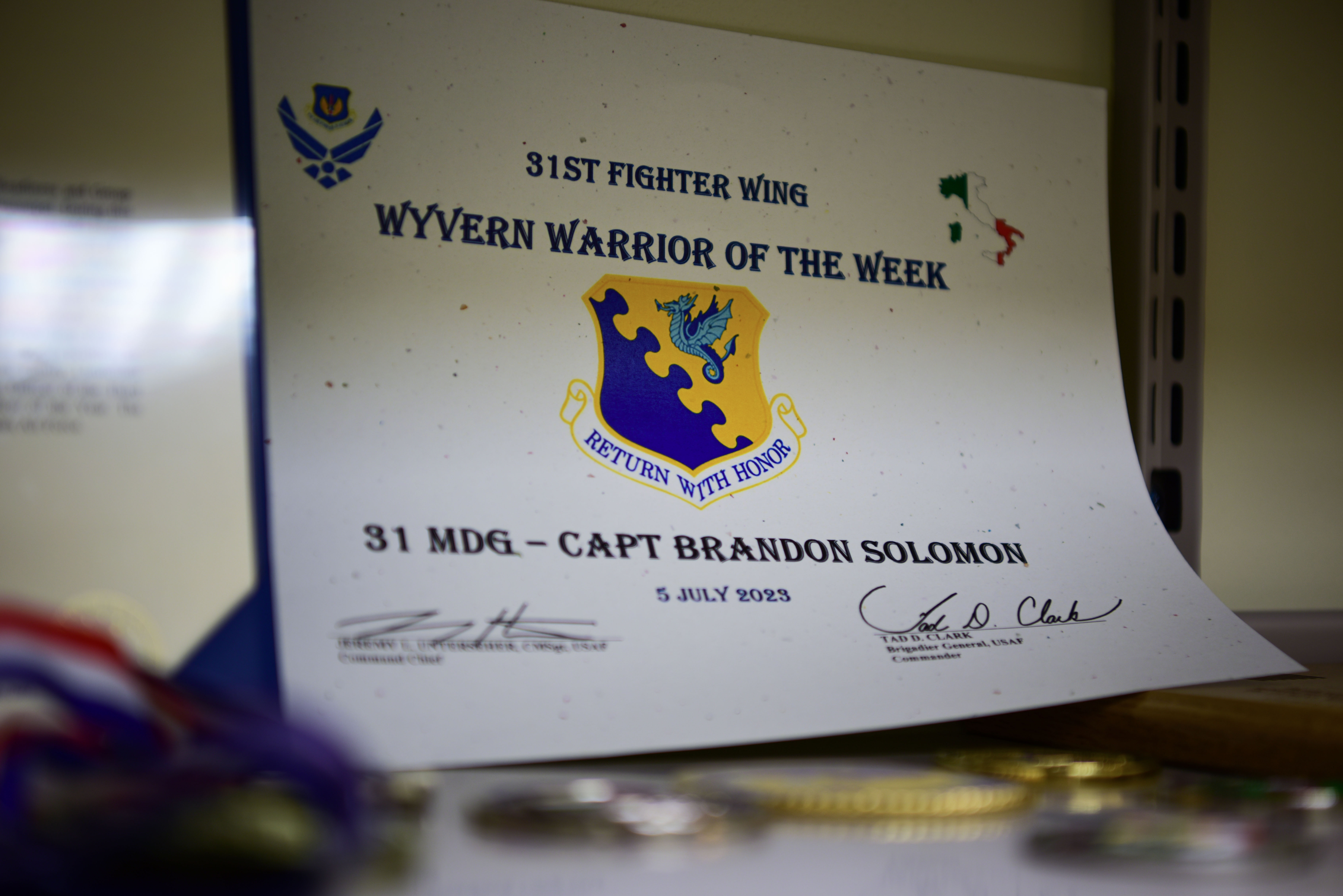 Wyvern Warrior of the Week: Capt. Brandon Solomon, 31st MDG > Aviano ...