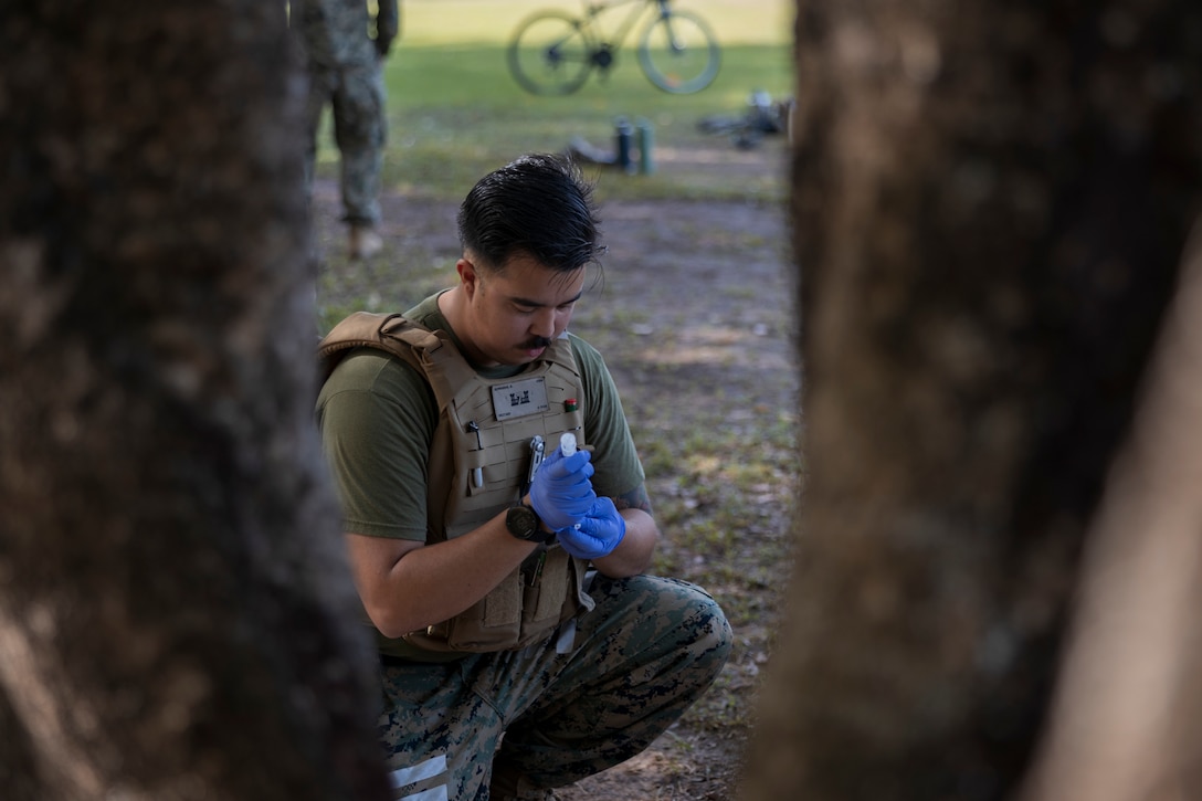 MRF-D Navy Corpsmen practice blood drawing alongside U.S. and ...