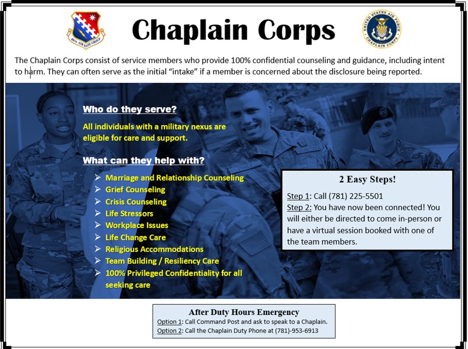 Providers, Chaplain pilot vectoring program to better assist Hanscom ...