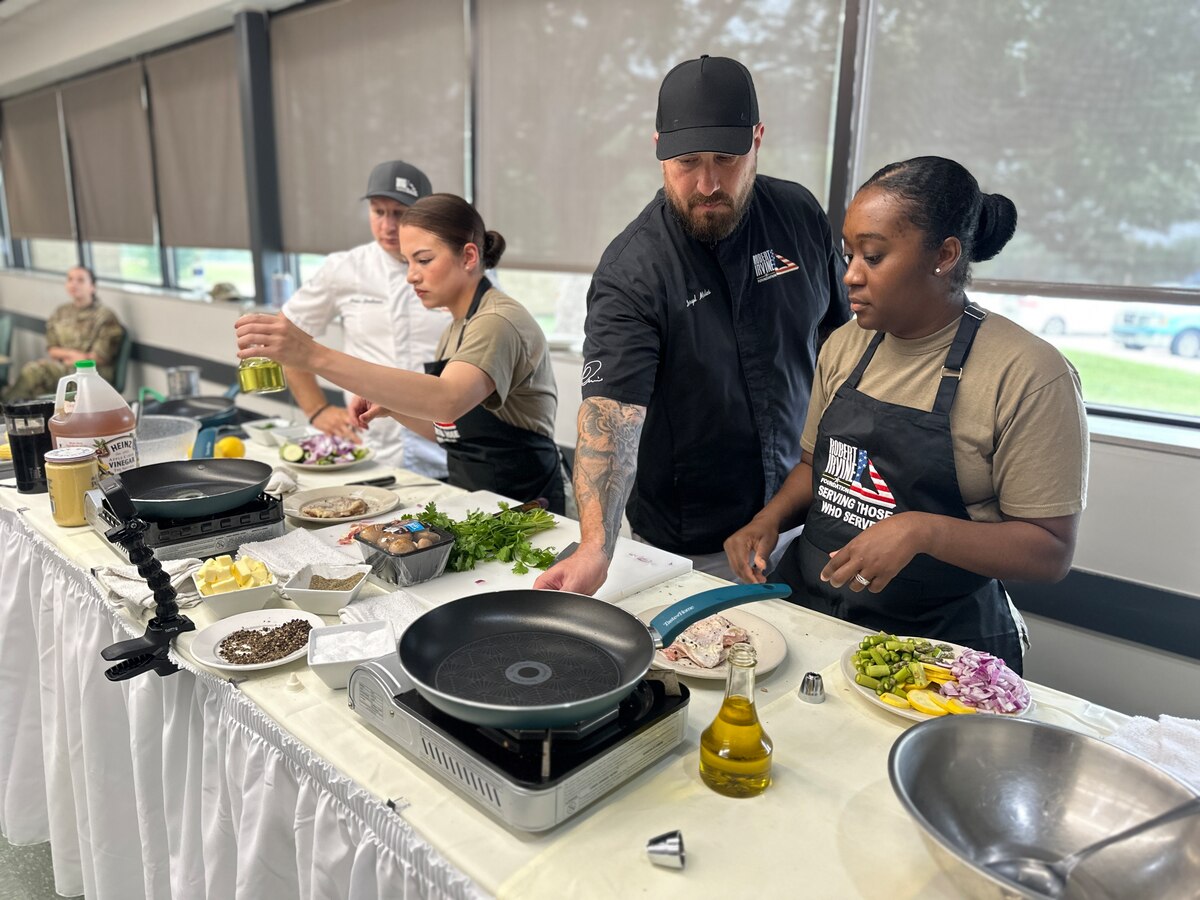 Celebrity Chef Robert Irvine inspires Airmen with healthy dinner and cooking demo > 37th ...