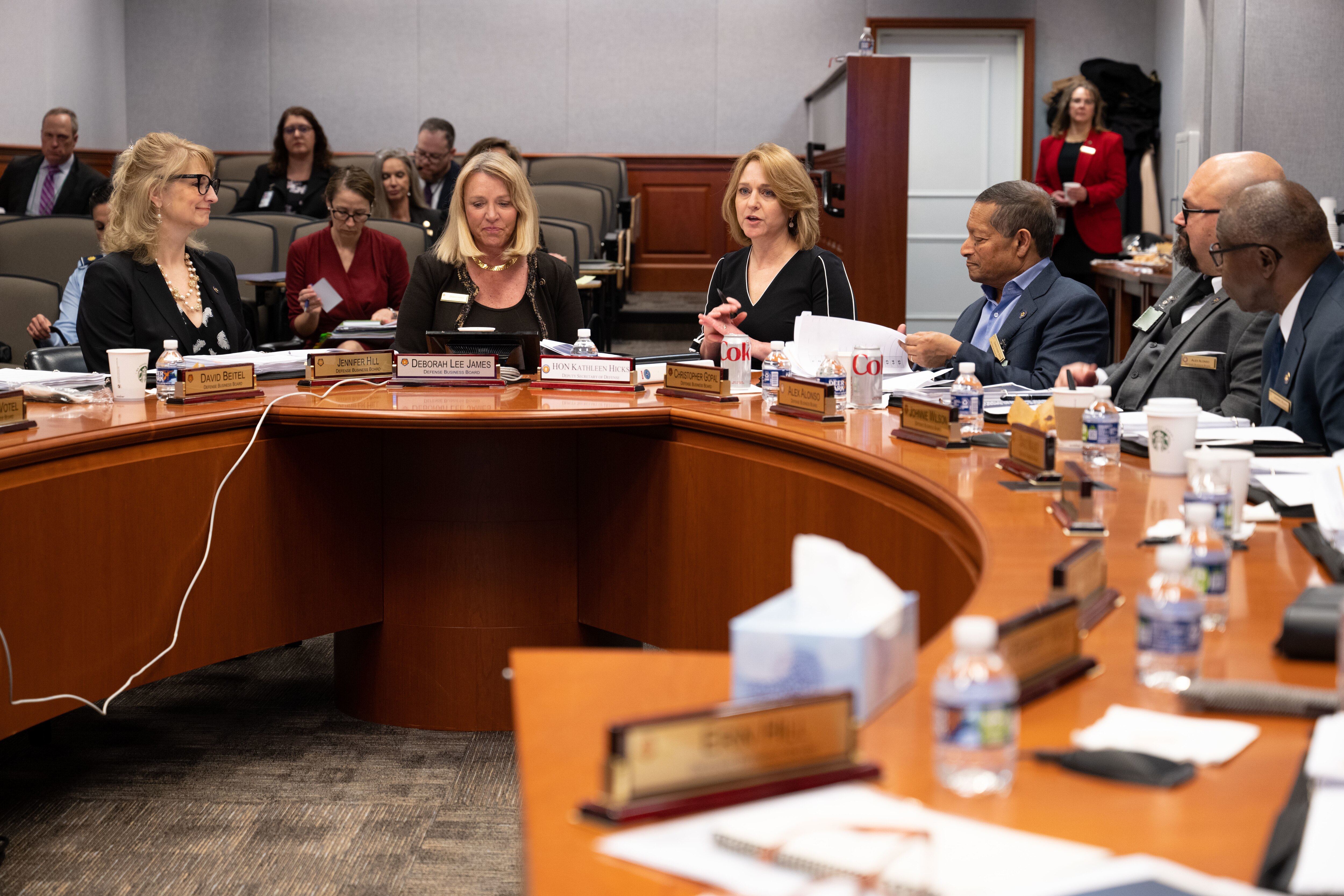 Defense Business Board members during a meeting at the Pentagon
