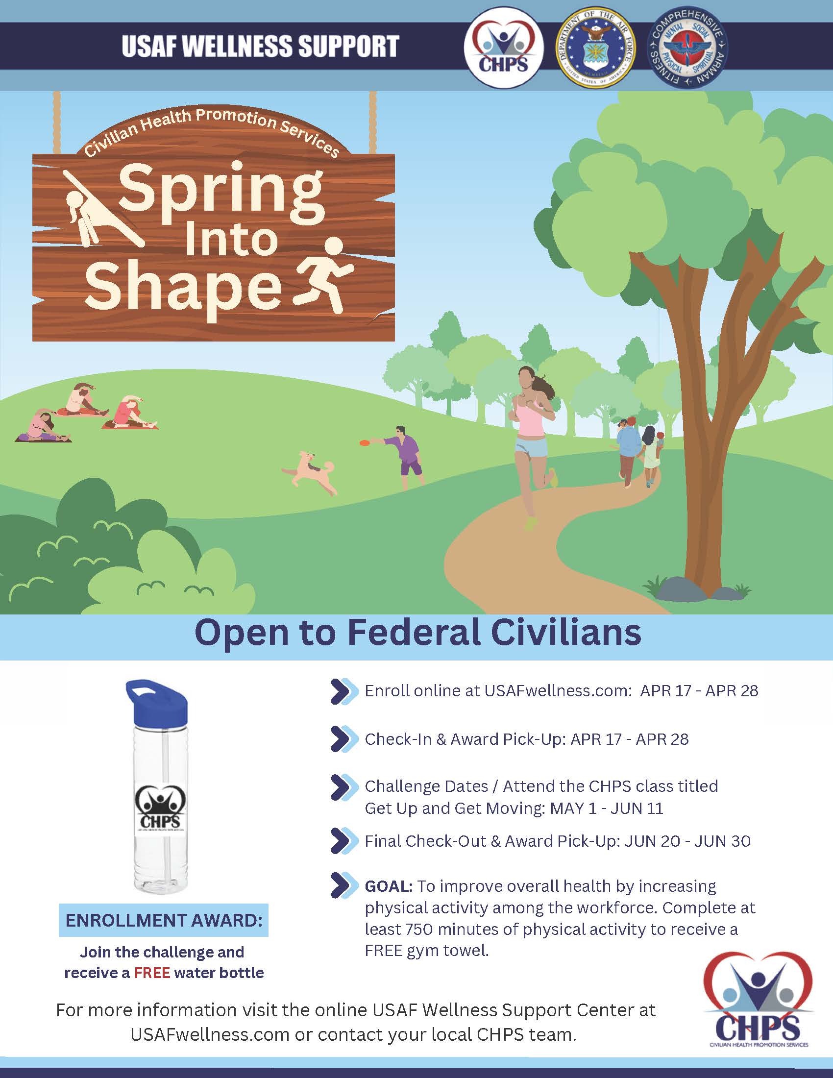 CHPS Physical Activity Challenge: Spring Into Shape > Hill Air Force ...