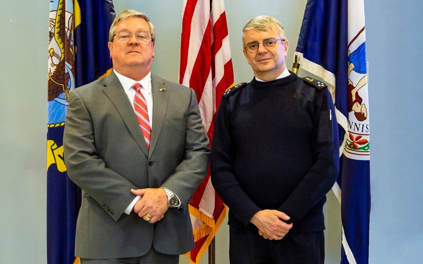 French Vice-Admiral Xavier Baudouard, Amiral commandant la Force d ...