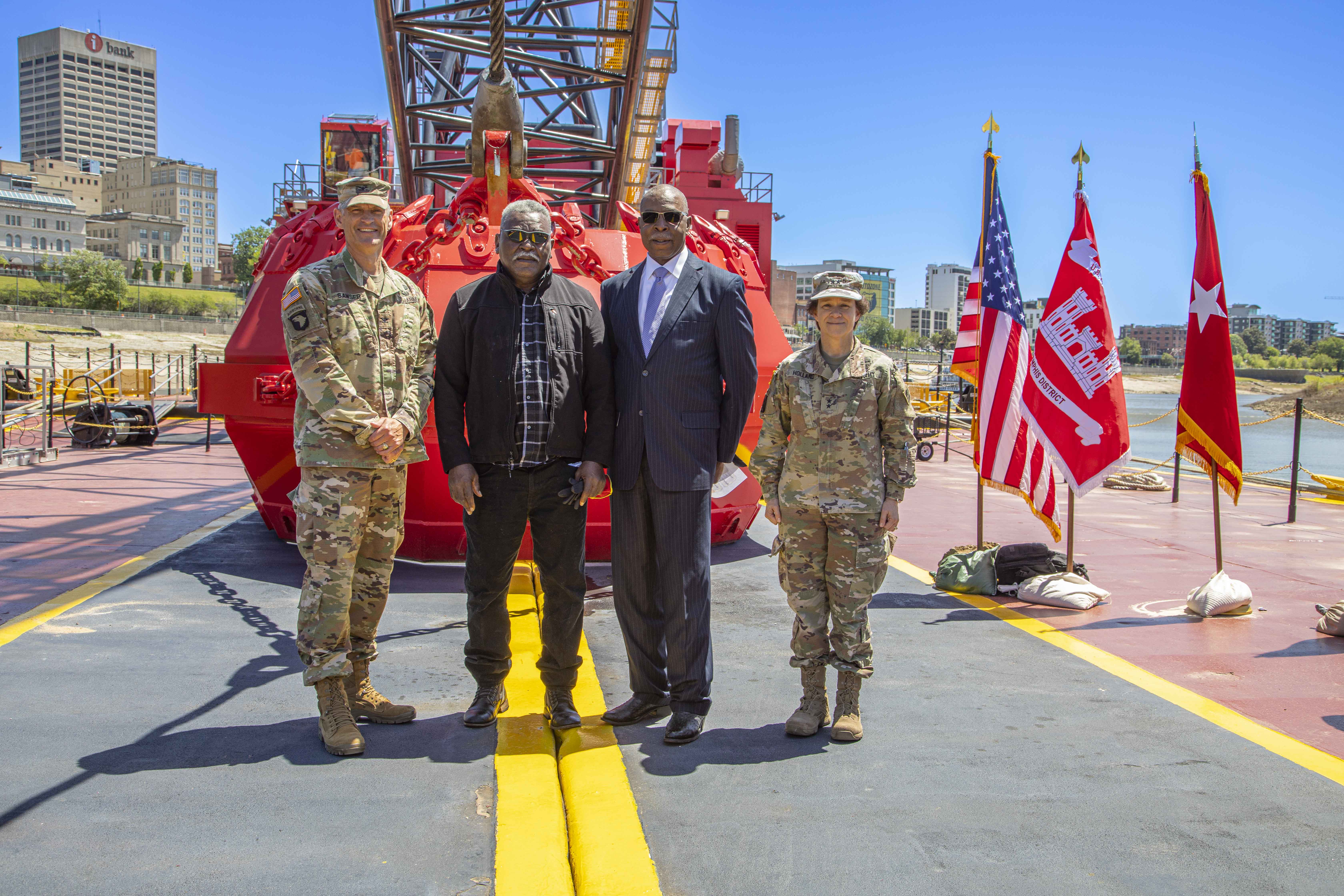 USACE Memphis christens replacement, $25.5M bank grading unit "Grader 1 ...