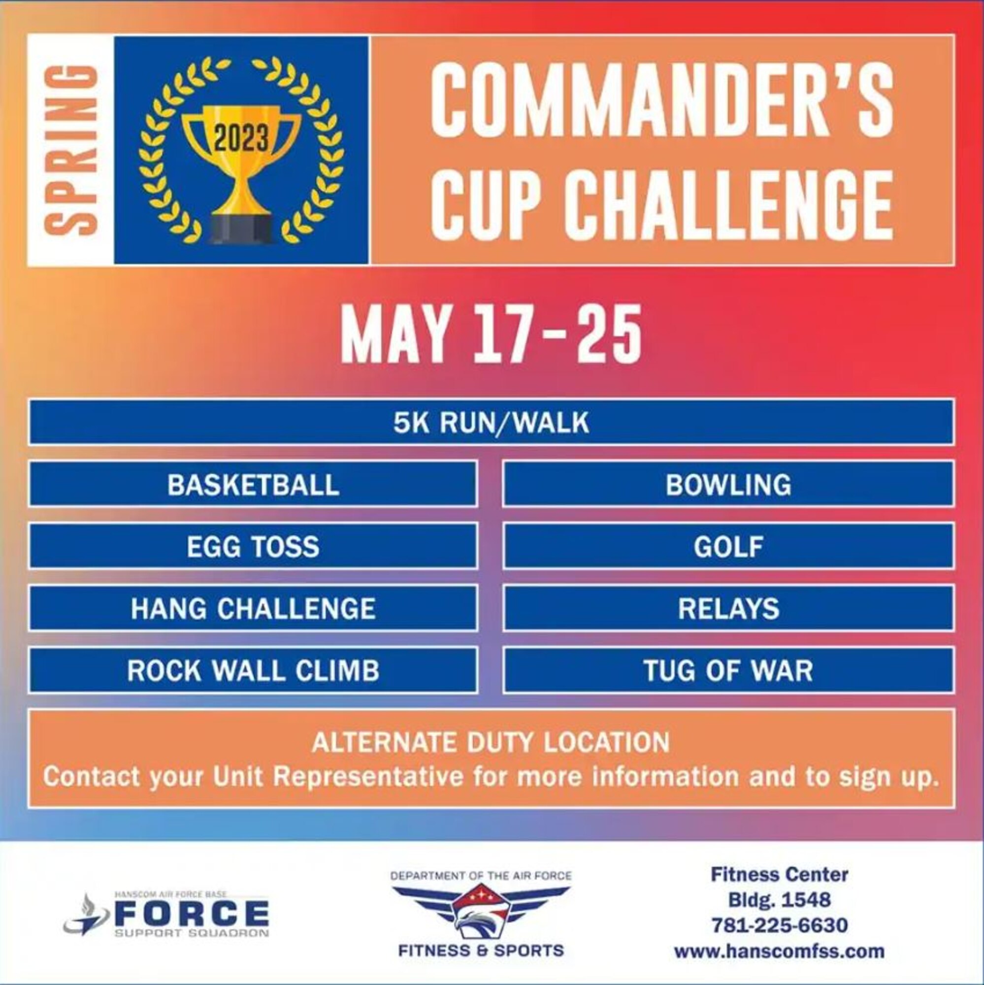 FSS to host Spring Commander’s Cup Challenge > Hanscom Air Force Base ...