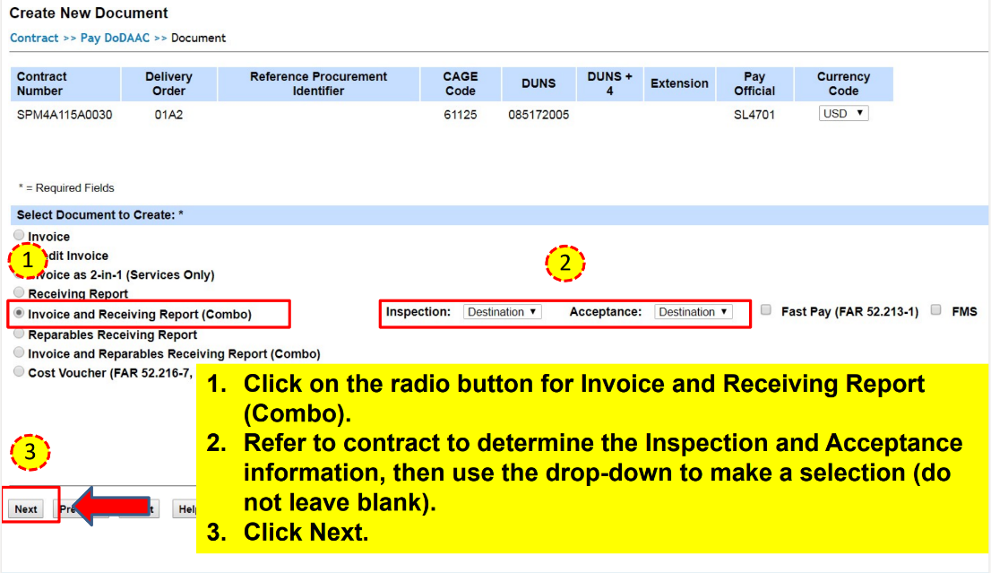 Combo Invoicing Process