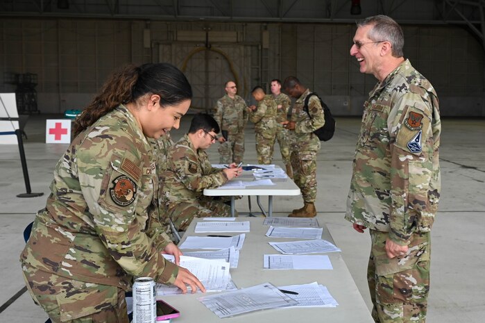 Maj. Gen. Bartrum visits the Alamo Wing