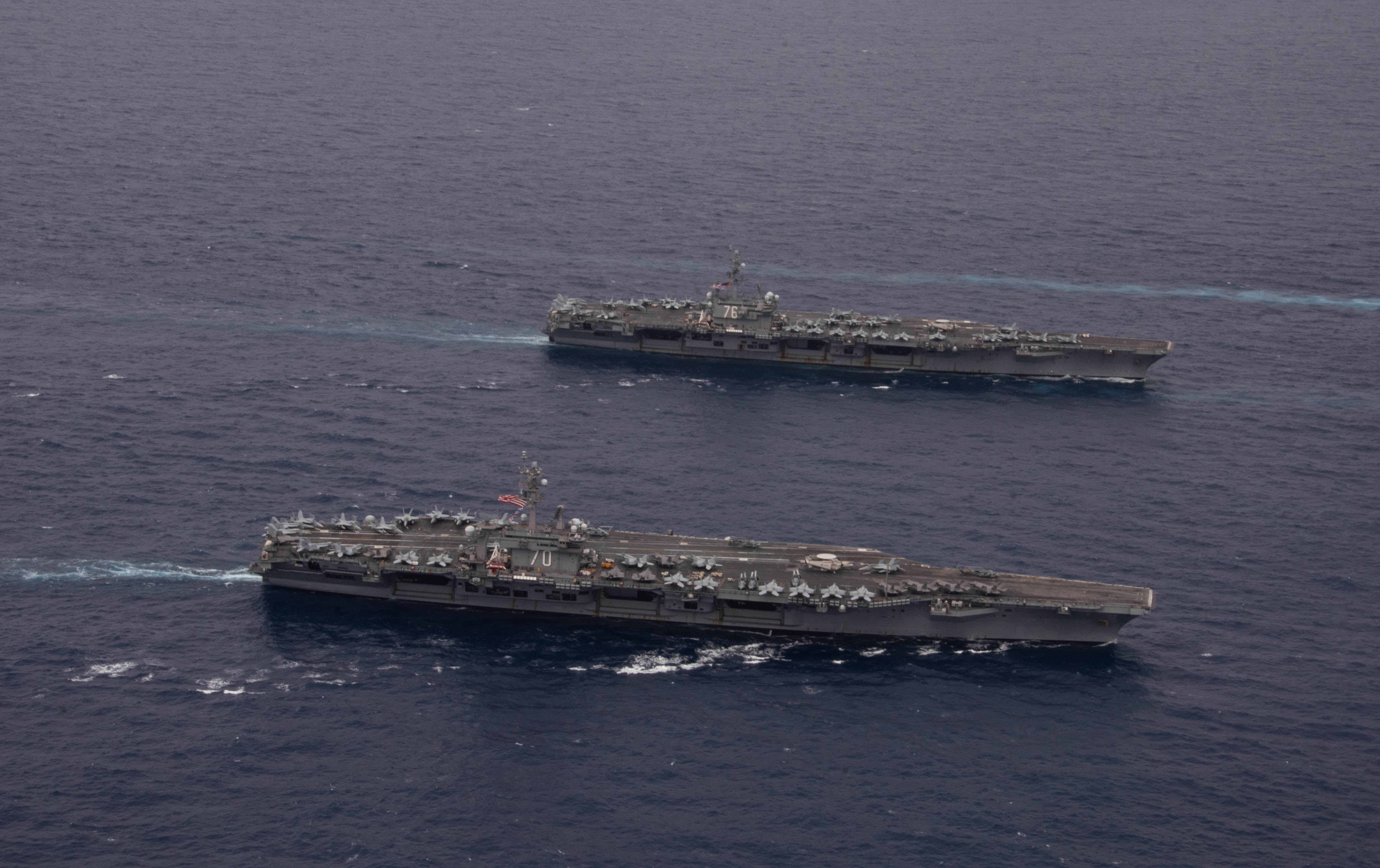 Two U.S. Navy carriers join Japan destroyer on Multi-Large Deck Event ...