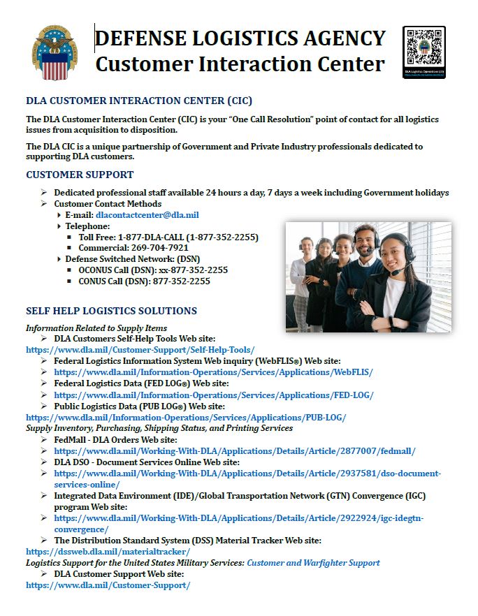 Defense Logistics Agency Customer Interaction Center
