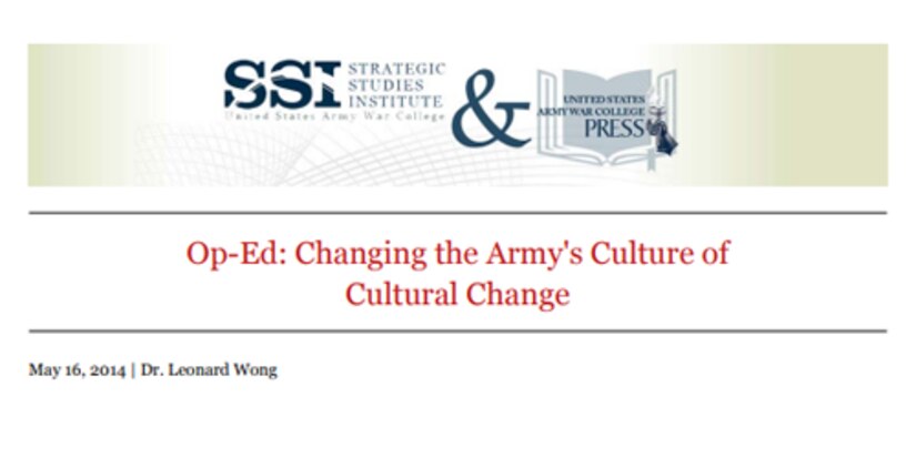Op-Ed: Changing the Army’s Culture of Cultural Change > US Army War ...