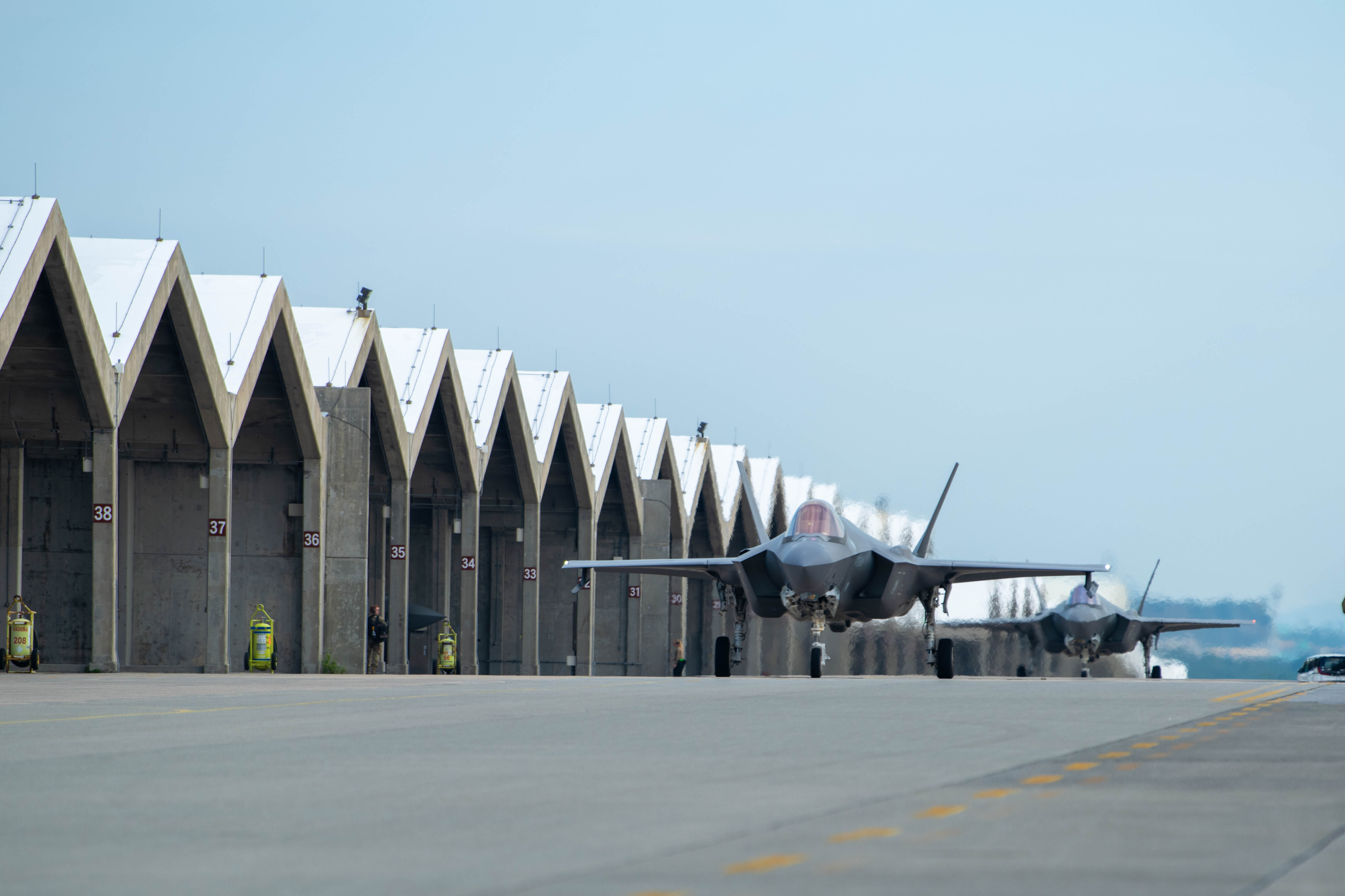 United in Strength: aircraft line the runway at Kadena Air Base ...